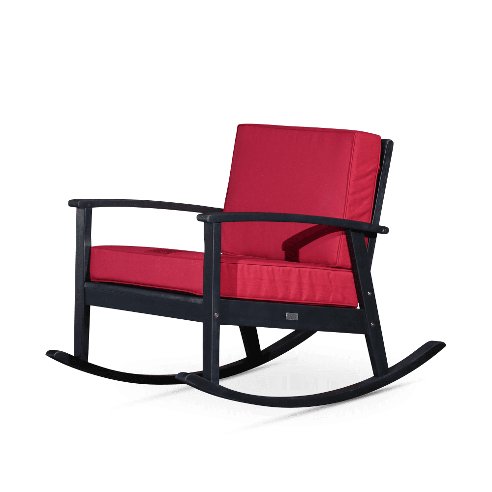 Patio Rocking Chair, Deep Seat Rocker with Thicken Cushion and Backrest ...
