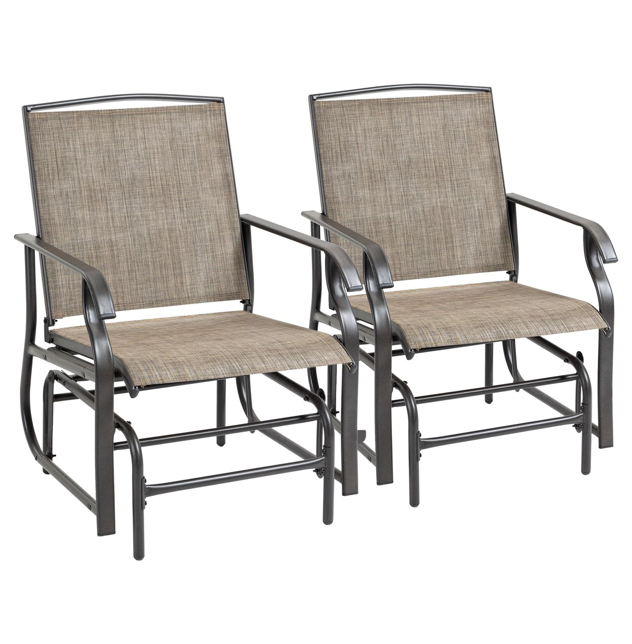 Patio Rocking Chairs 2-Piece Set, All-Weather Glider Chairs with ...
