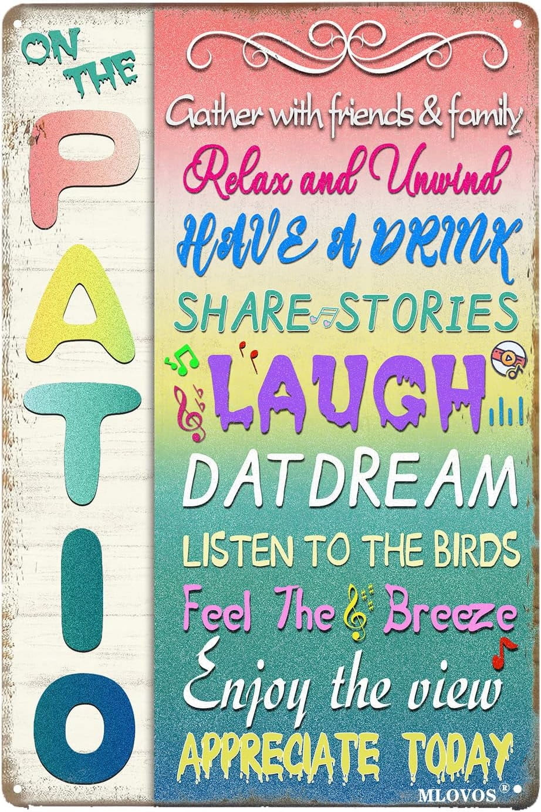 Patio Rules Sign Funny Metal Sign Retro Wall Decor for Home Gate Garden ...