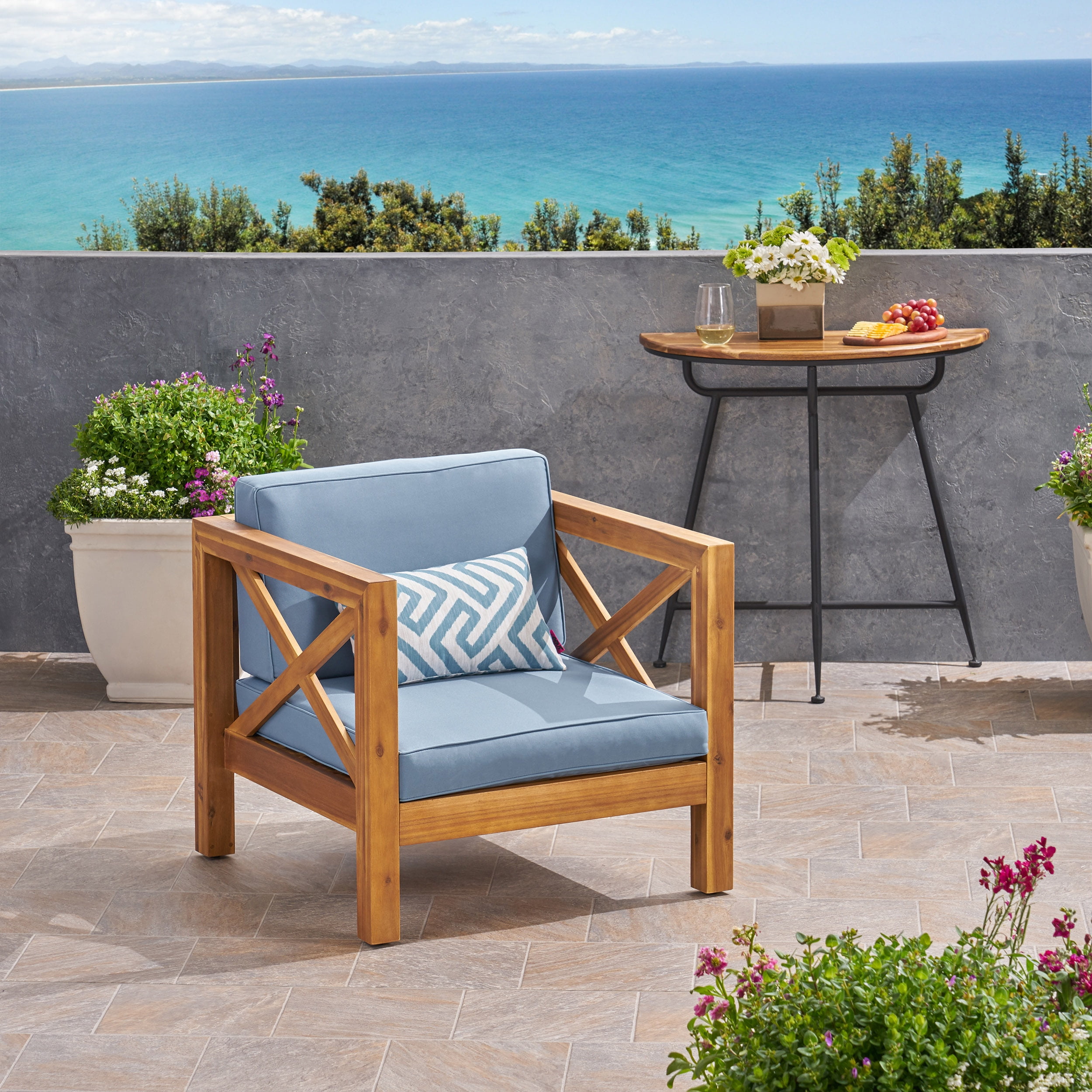 Patio Seating, BRAVA CLUB CHAIR, Teak Outdoor Seating,Wood+Waterproof ...