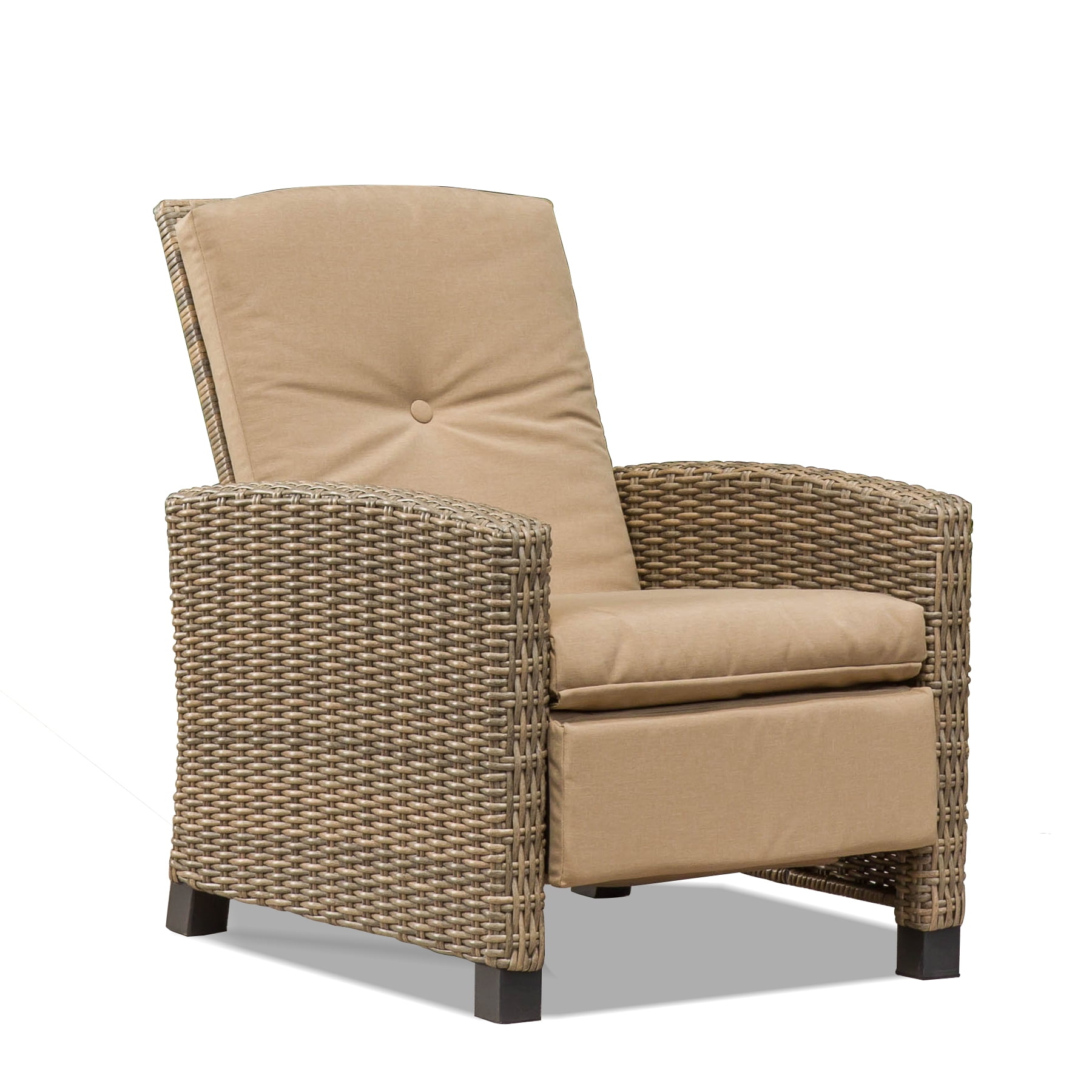 Patio Seating Indoor & Outdoor Recliner, All-Weather Wicker Reclining ...