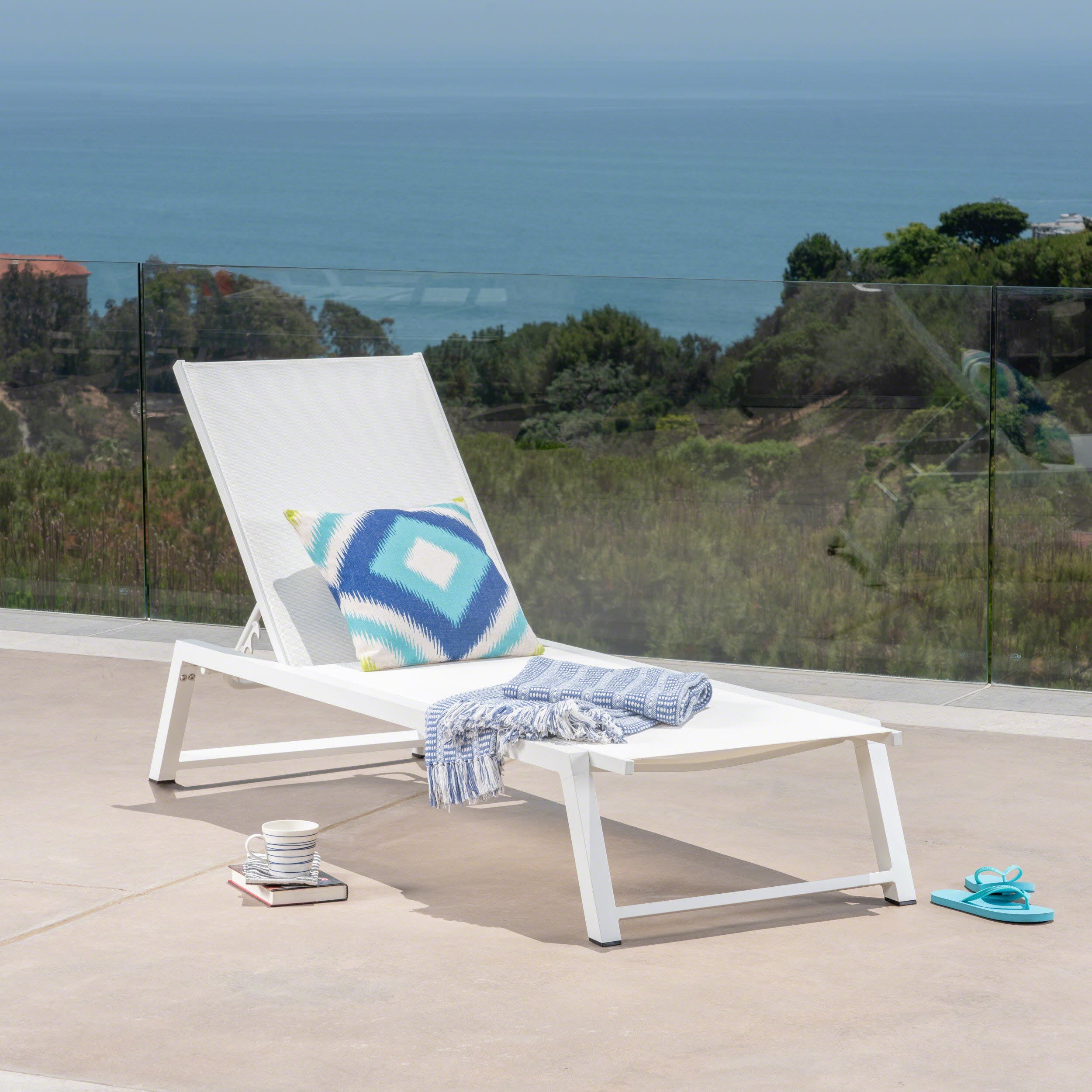 Patio Seating, MYERS CHAISE LOUNGE (MP1), White Outdoor Seating,Metal ...