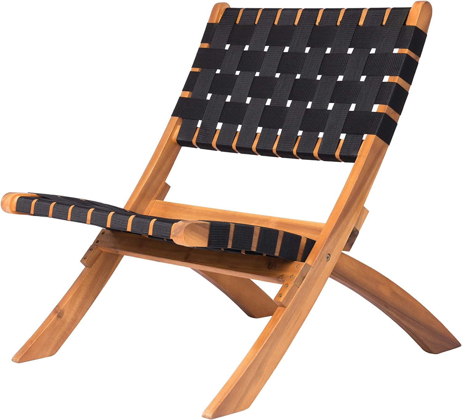 Patio Sense 62774 Sava Indoor Outdoor Folding Chair Low Slung Portable ...