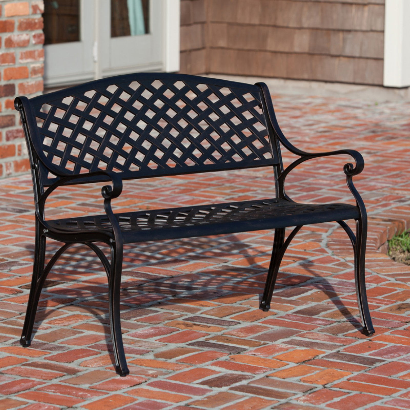 Patio Sense Antique Bronze 40.25 in. Cast Aluminum Bench - Walmart.com
