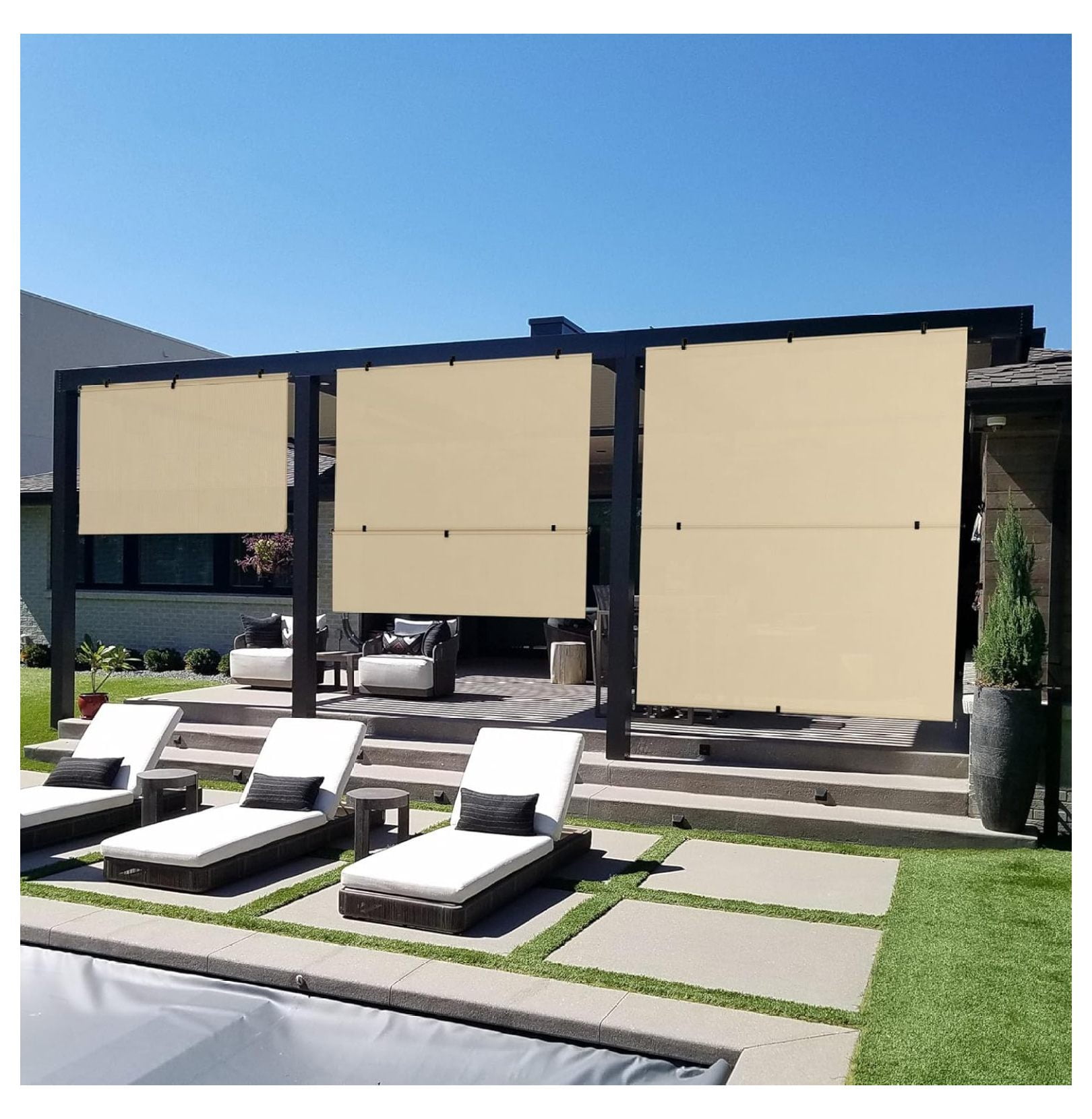 Patio Shades Foldable Outdoor Exterior Foldable Shades Blinds for Patio ...