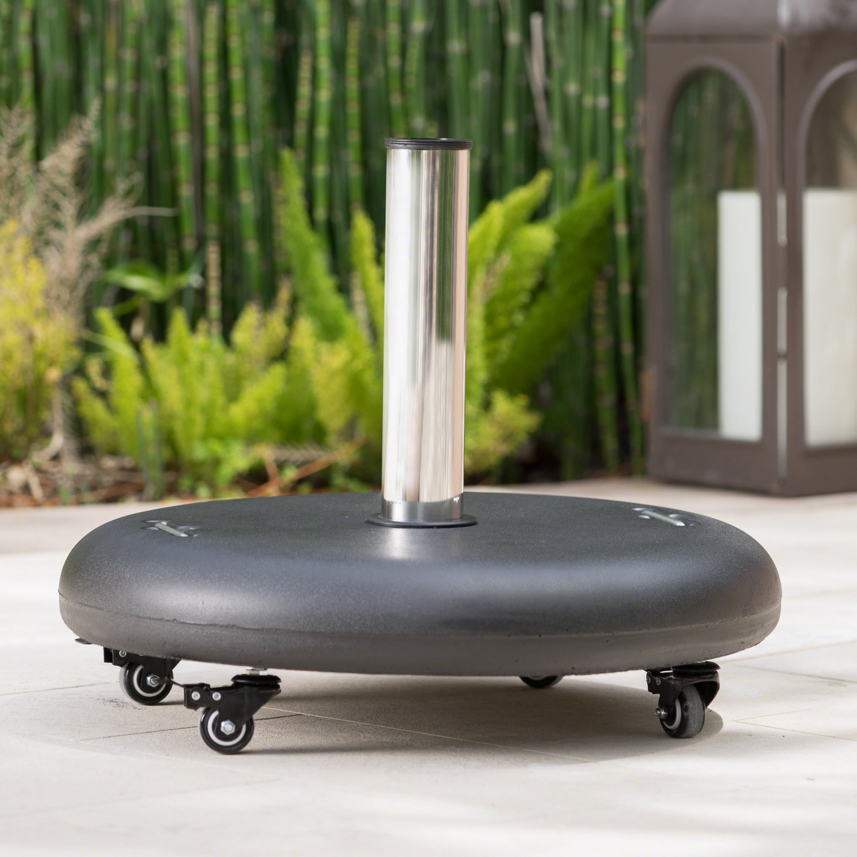 Patio Shades, WHEELIE UMBRELLA BASE - ROUND, Black Garden Umbrellas ...