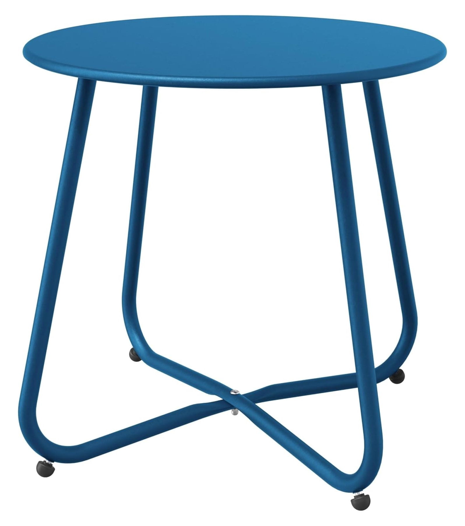 Patio Side Table, Round Metal Steel Weather Resistant Portable Patio ...