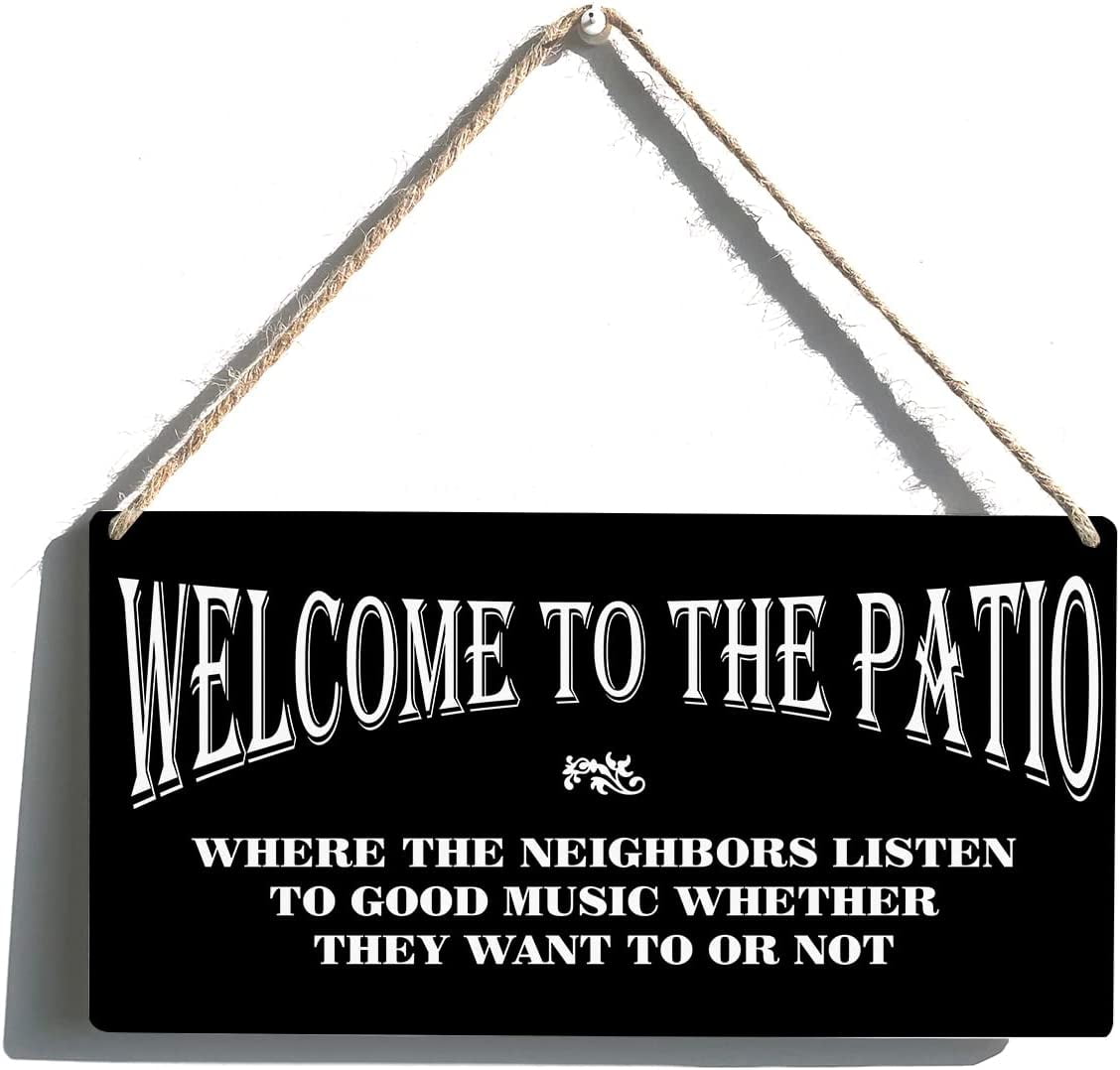 Patio Sign Gift Farmhouse Welcome to the Patio Quote Sayings Wooden ...