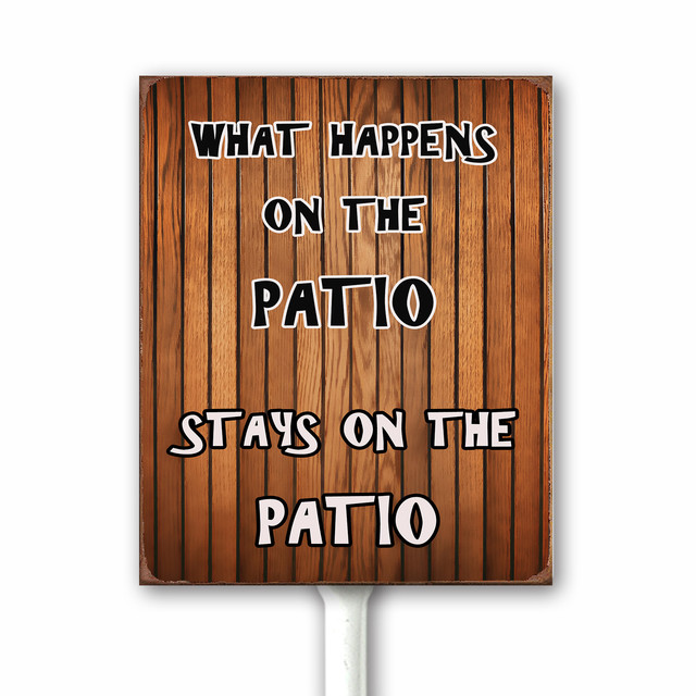 Patio Signs For Outside, Outdoor Signs For Patio, 7x8.8 inches, Set of ...
