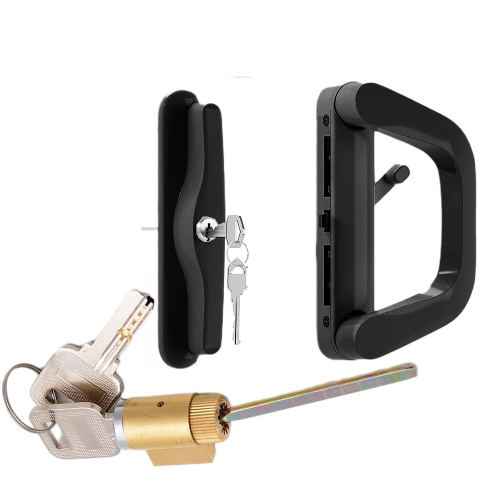 Patio Sliding Door Handle Set with Keys Replacement Handle Lock Set ...