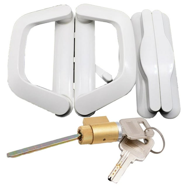 Patio Sliding Door Handle Set with Keys Glass Door Lock Replacement Set ...
