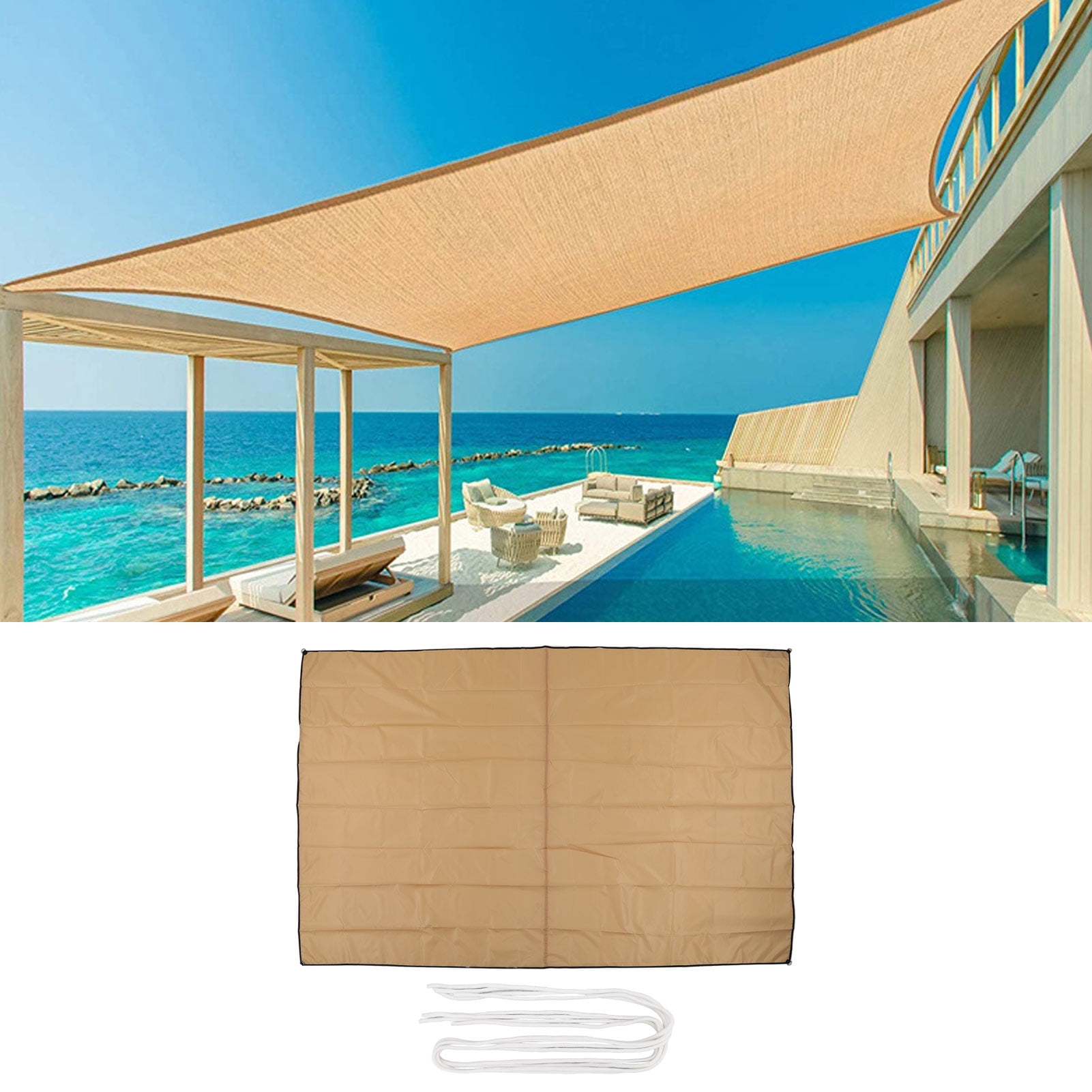 Patio Swimming Pool Shade Canopy Waterproof Shading Foldable 3x3m ...