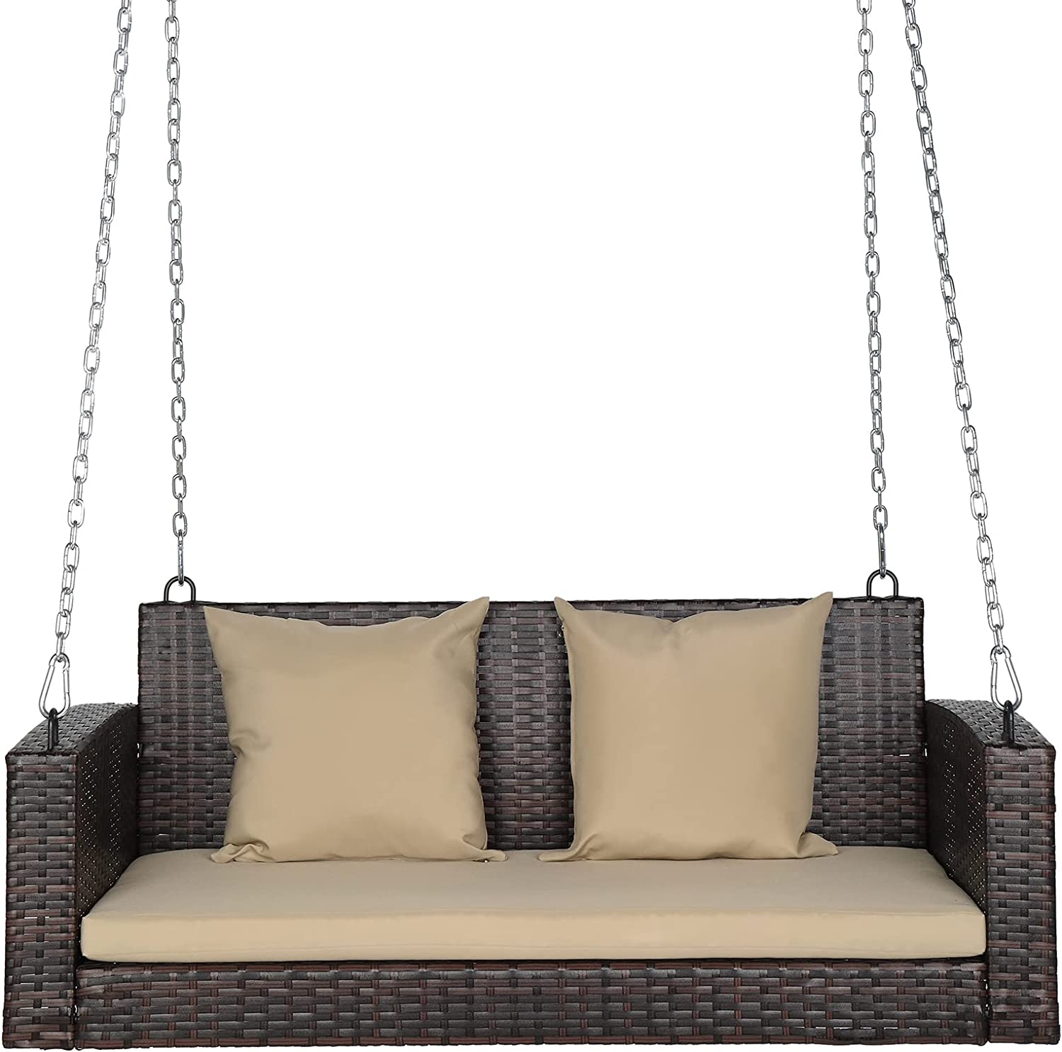 Patio Swing Bed with Seat - Adjustable Rope Hanging Swing Chair 800lbs ...