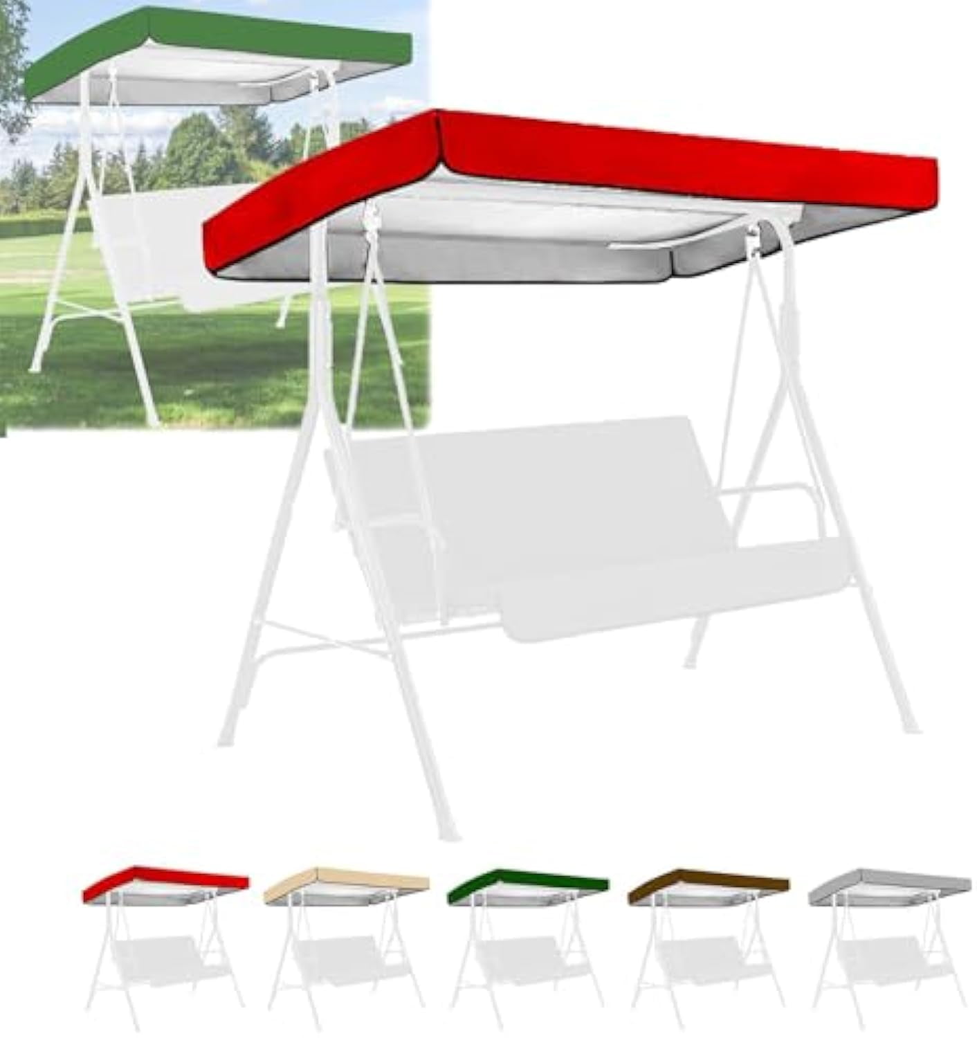 Patio Swing Canopy Waterproof Top Cover Cloth, 210D/190T Outdoor Swing ...