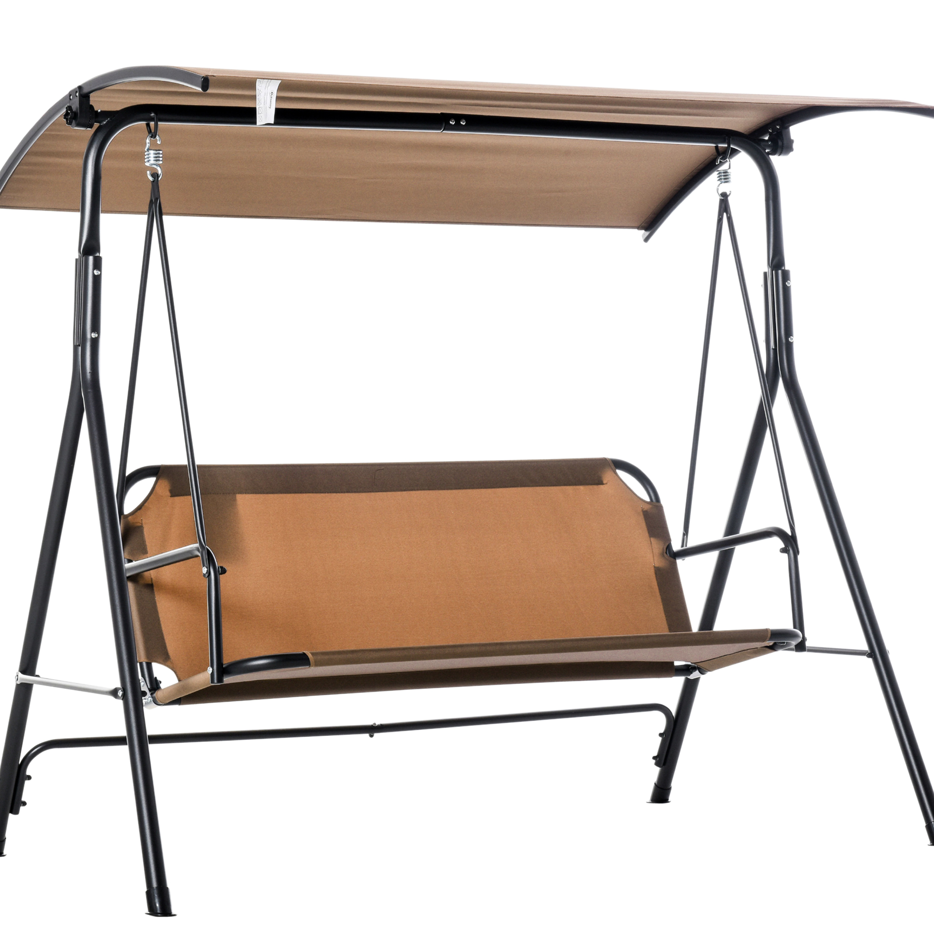 Patio Swing Chair, 3 Outdoor With Wide Seat. Tiltable Canopy, Steel ...