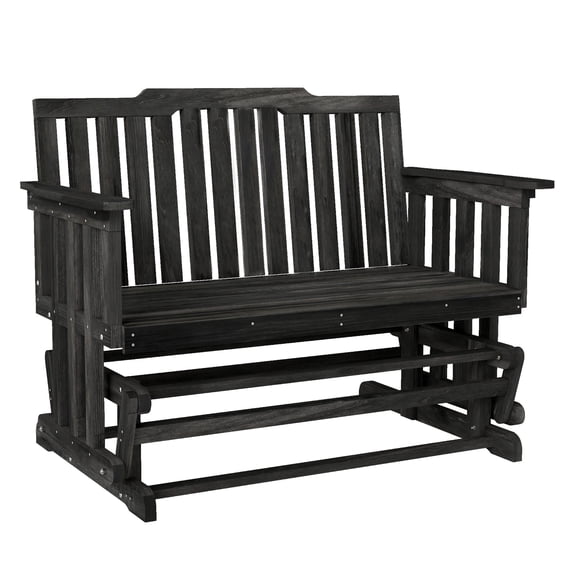Patio Swing Glider Bench - 2 Person Outdoor Loveseat - Wood Rocking ...