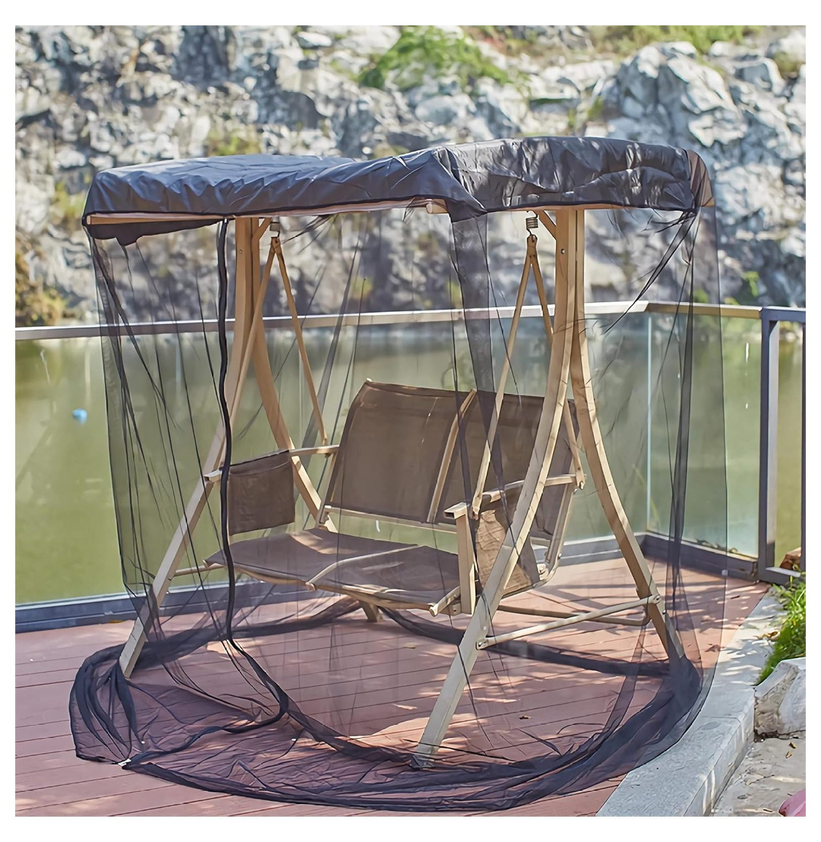 Patio Swing Mosquito Netting, Patio Seater Mesh Mosquito Net, Outdoor ...