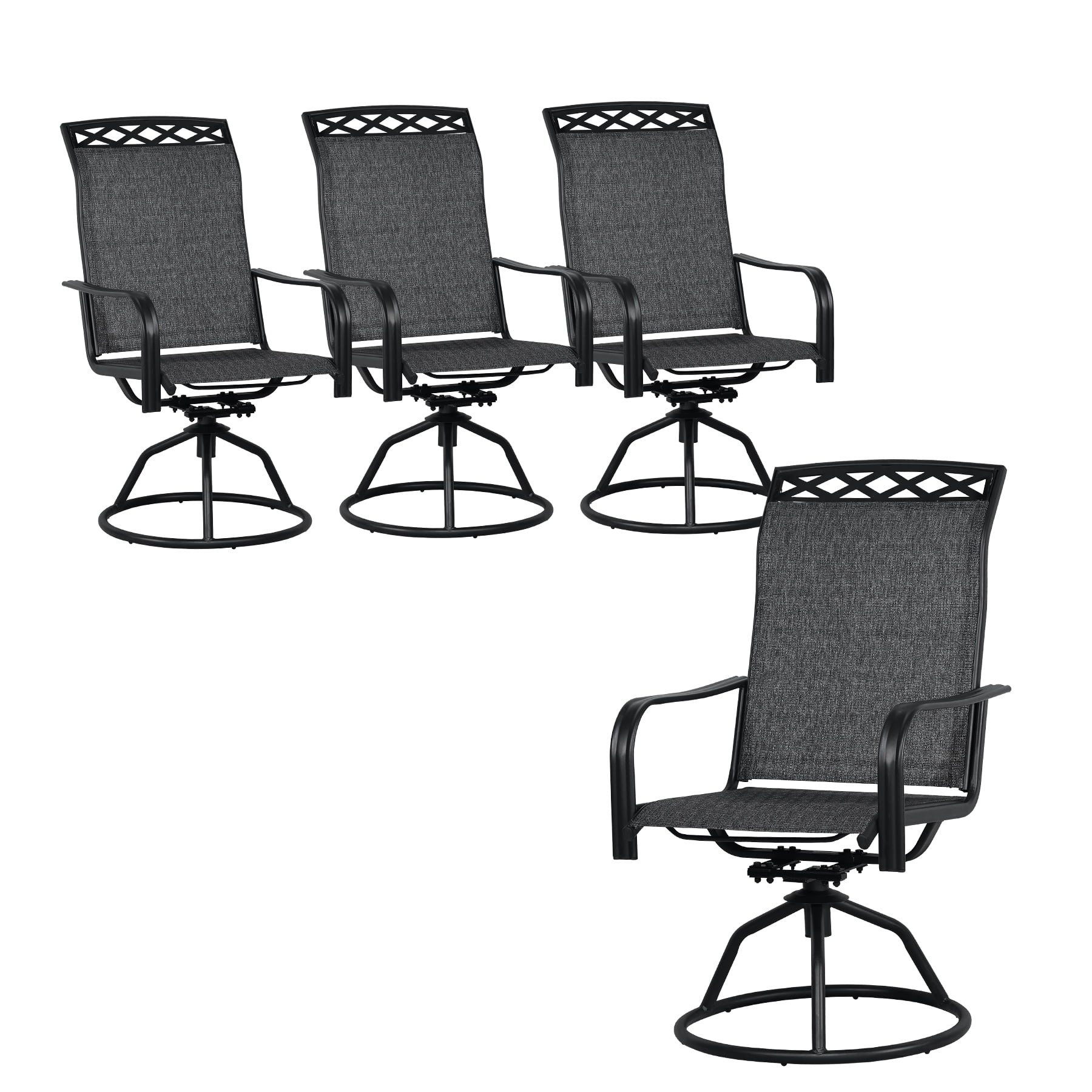 Patio Swivel Dining Chair with High Backrest - 360° Rotating & 15 ...