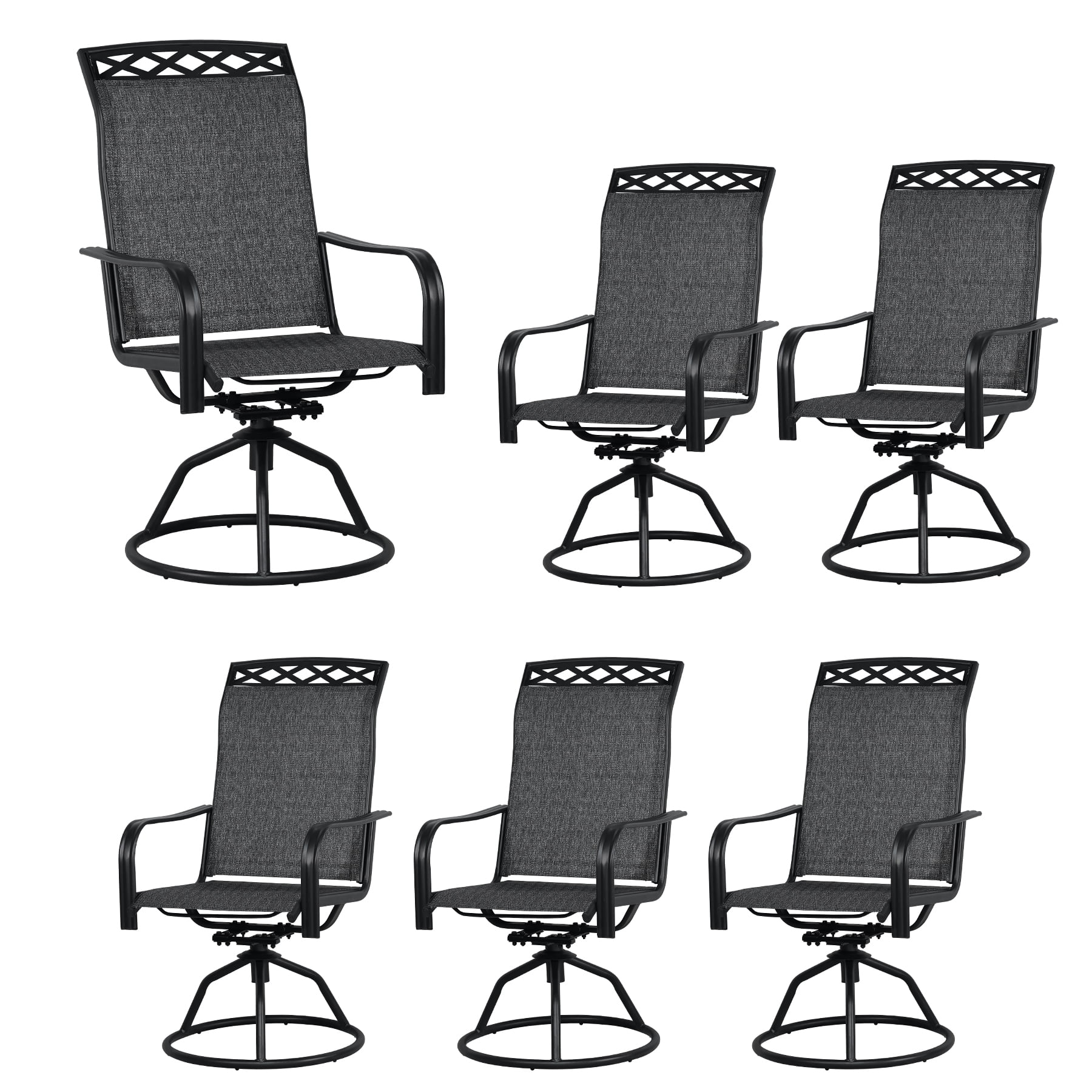 Patio Swivel Dining Chair with High Backrest - 360° Rotating & 15 ...