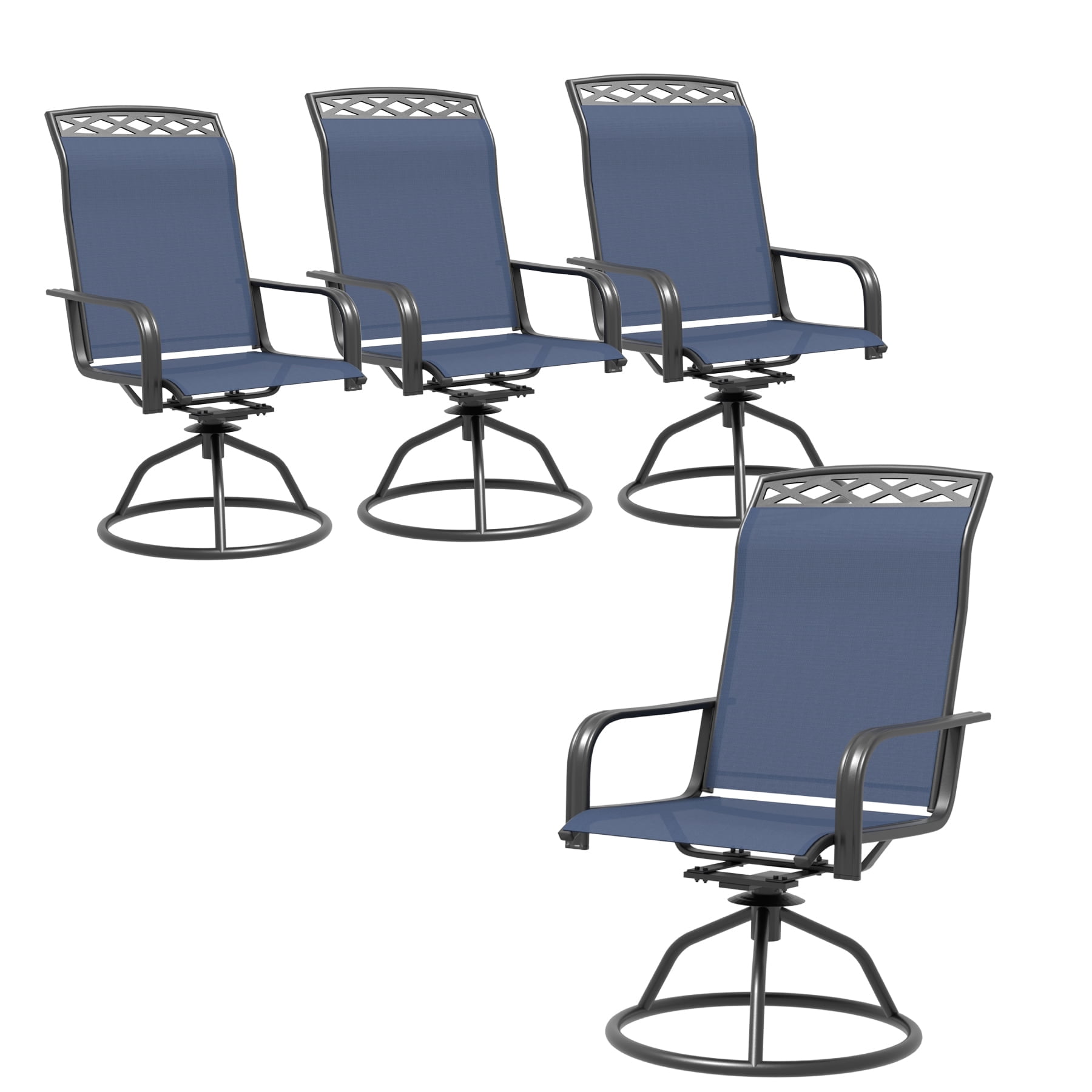 Patio Swivel Dining Chair with High Backrest - 360° Rotating & 15 ...