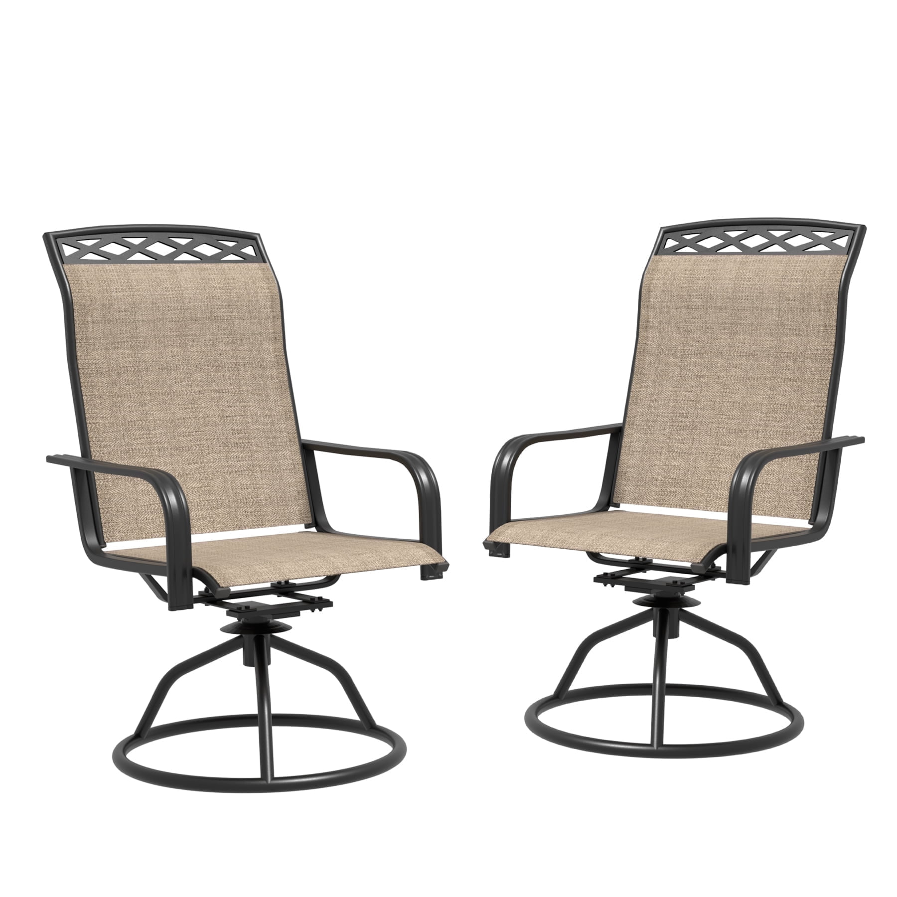 Patio Swivel Dining Chair with High Backrest - 360° Rotating & 15 ...