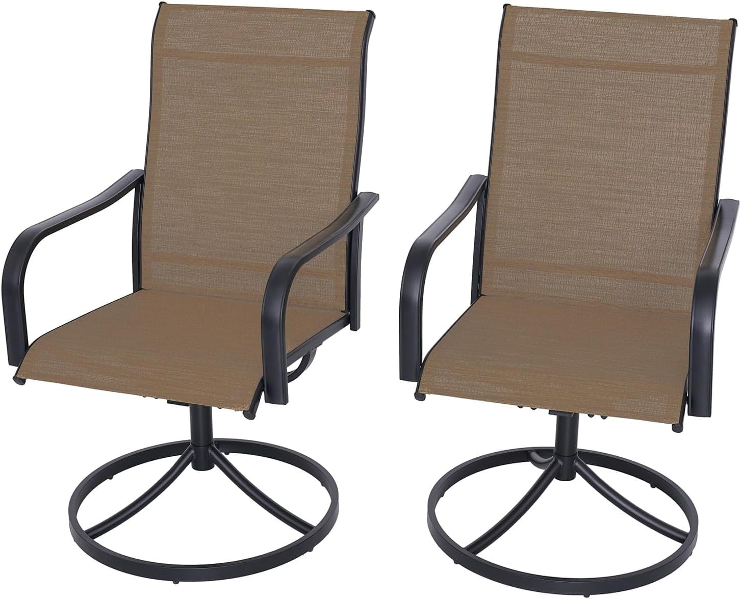Patio Swivel Dining Chairs Set of 2, Outdoor Swivel Chairs High Back ...