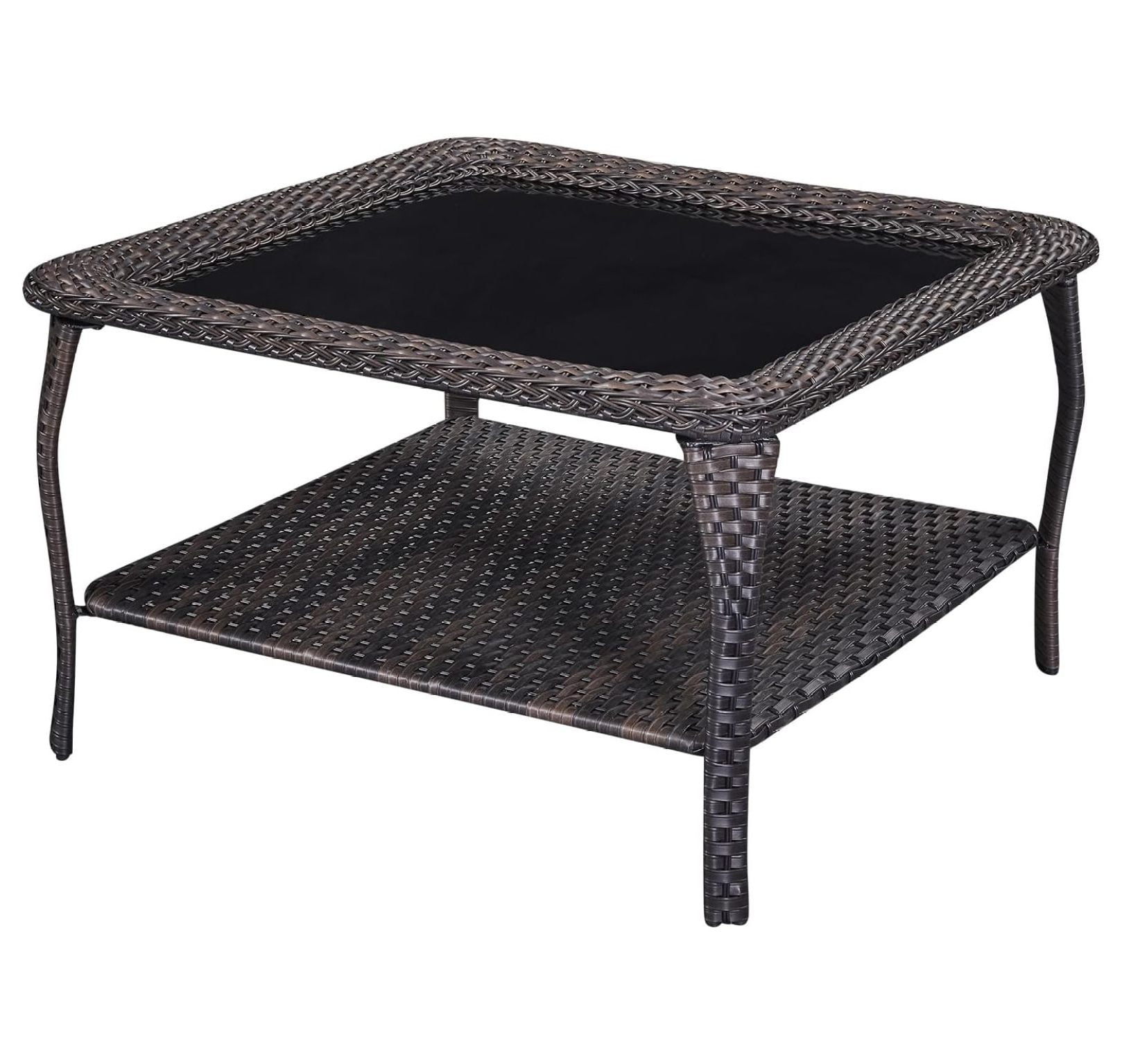 Patio Table Outdoor Coffee Tables - Rattan Wicker Coffee Table with ...