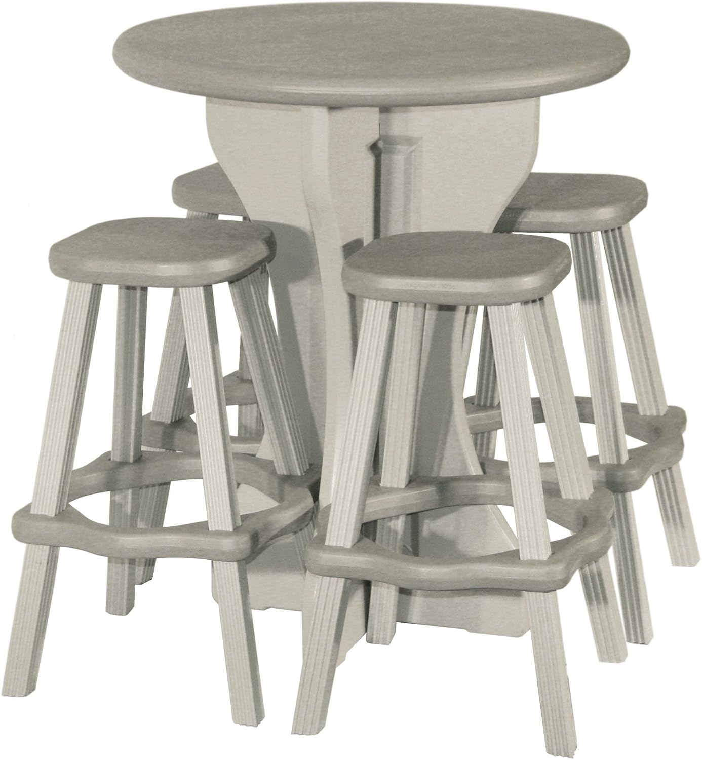 Patio Table Set with Four Barstools - Warm Grey Base with Deep Grey ...