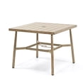 Patio Table for 4 Aluminum Outdoor Dining Table Square with Umbrella ...