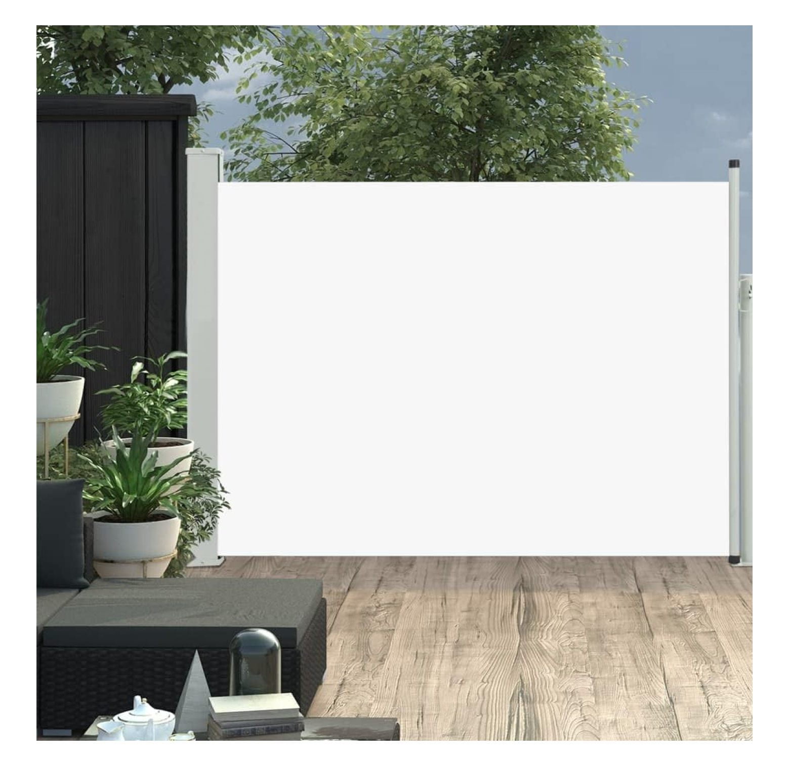 Patio Terrace Side Awning Patio Retractable Side Awning 47.2"x196.9 ...
