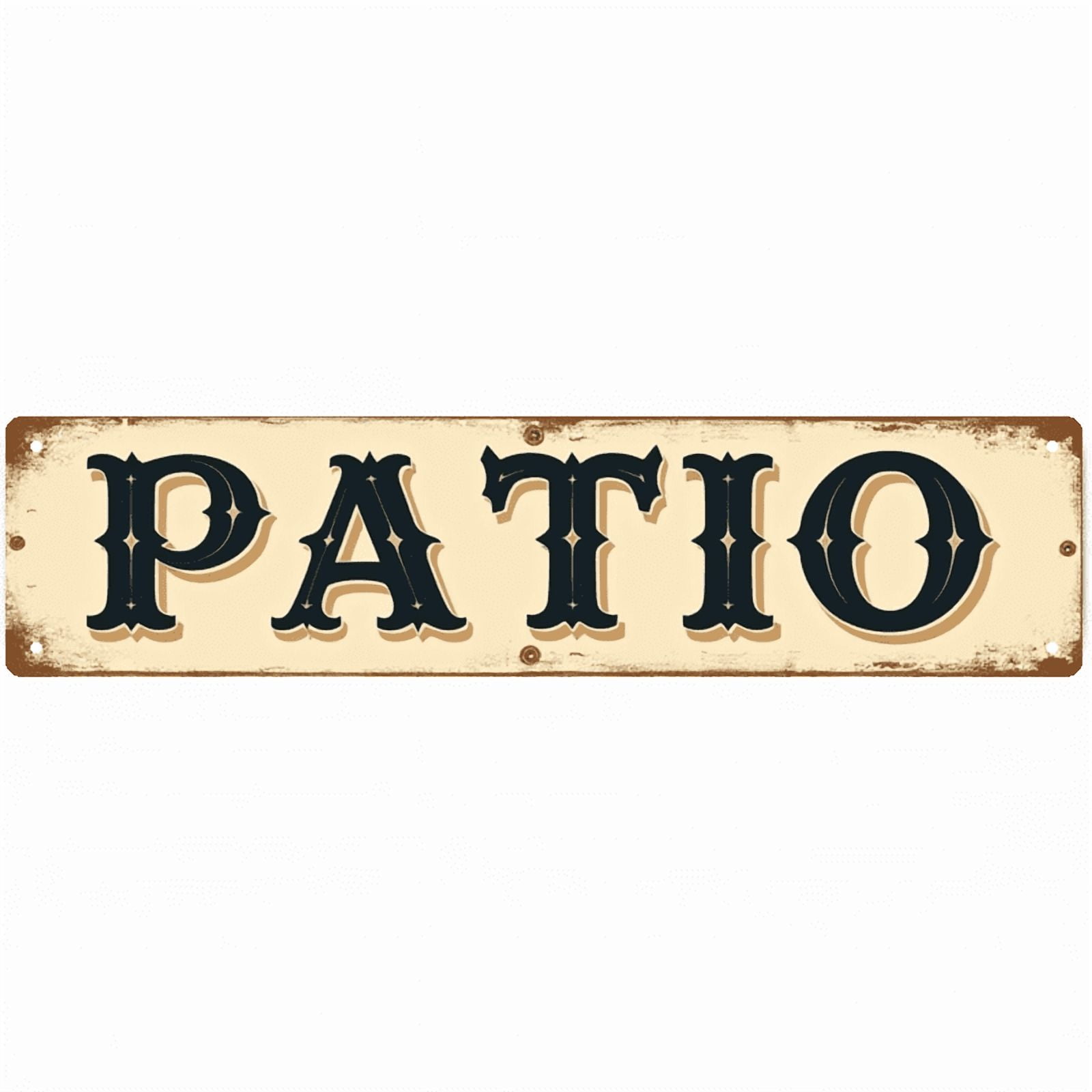 "Patio" Tin Sign - 16x4 Inches Outdoor Decor for Wall, Great for Patio ...