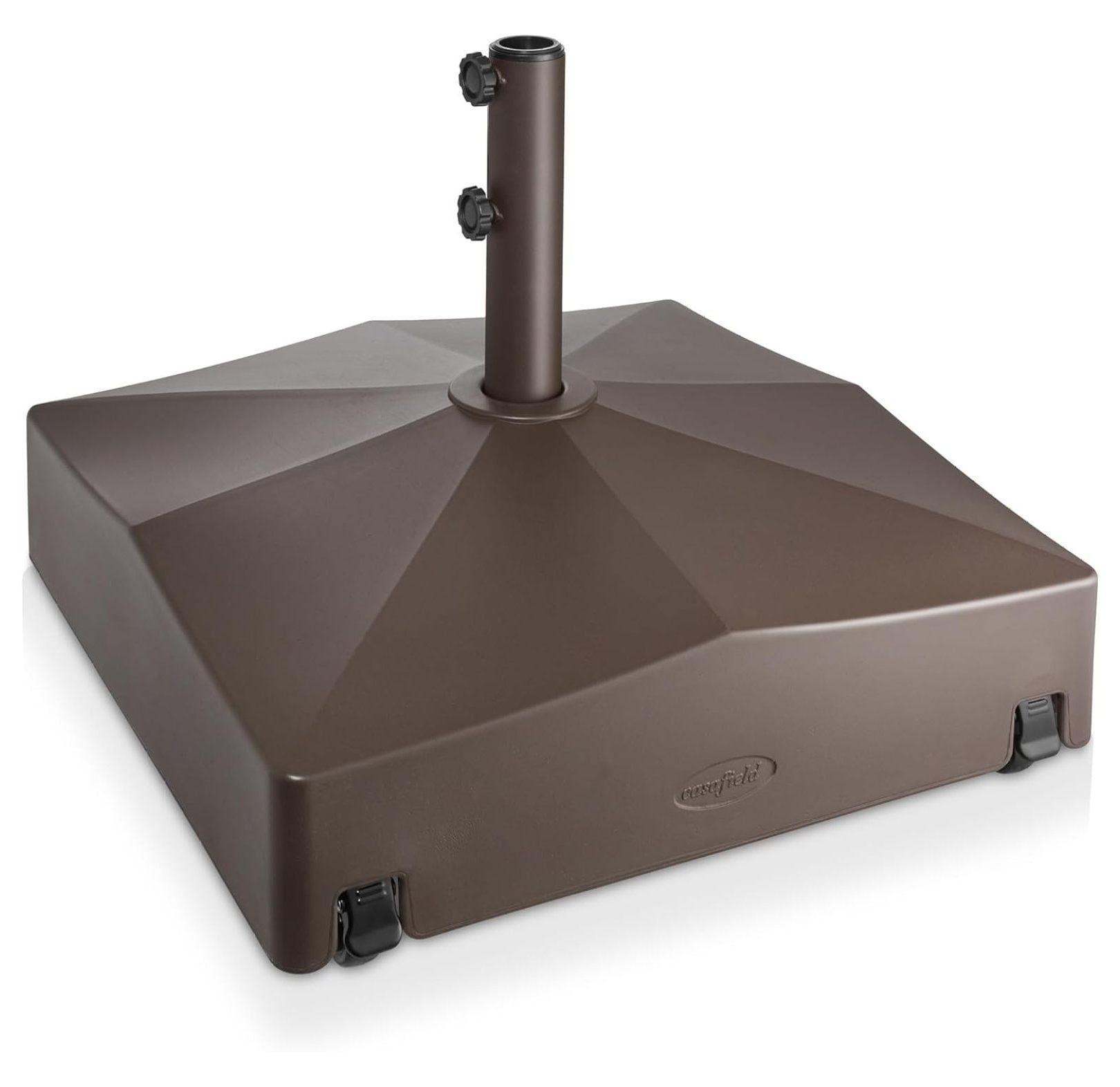 Patio Umbrella Base, 131lb Capacity, Fillable Heavy Duty Rolling Stand ...