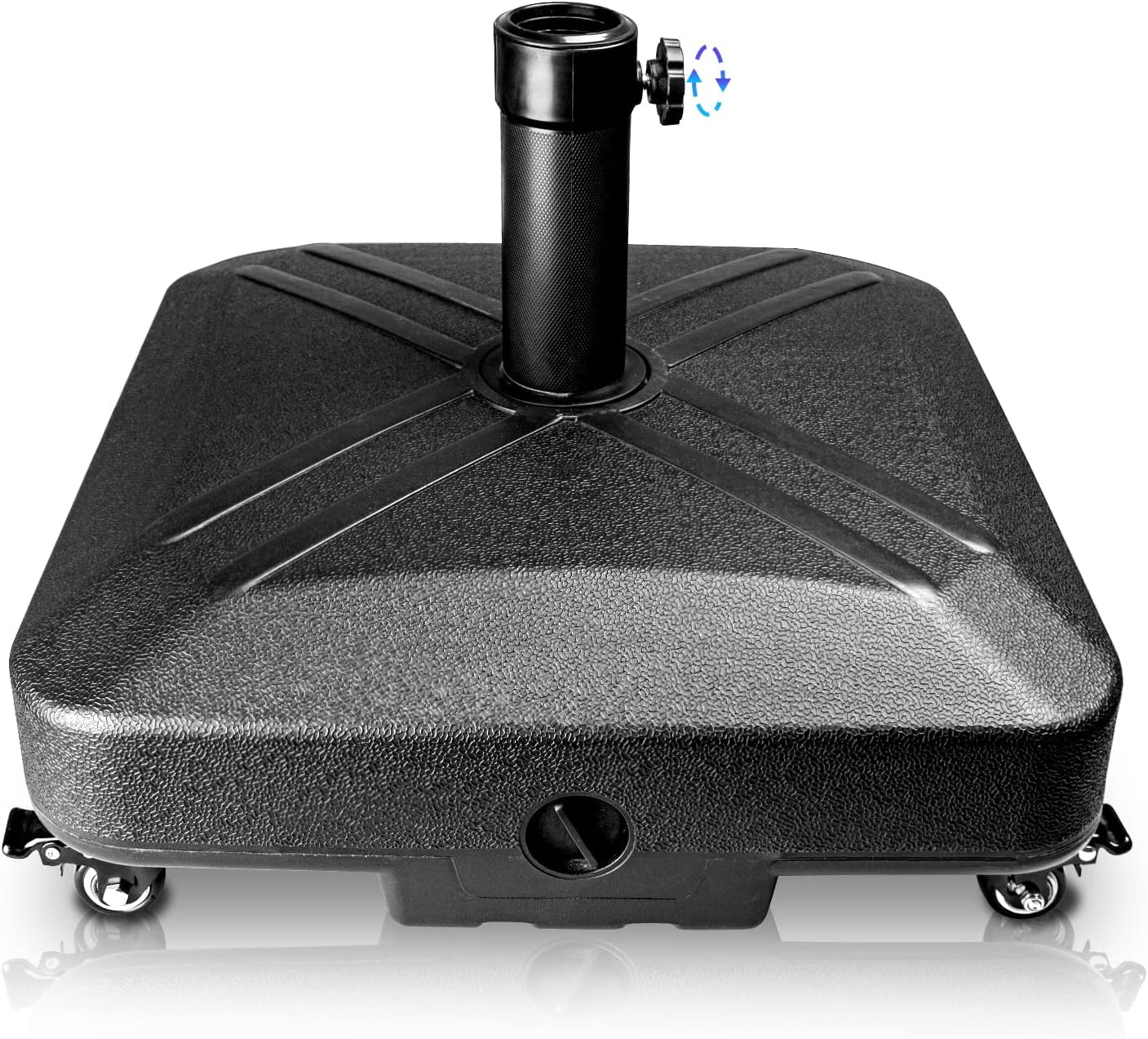Patio Umbrella Base Heavy Duty with Wheels Square Market Stand for ...