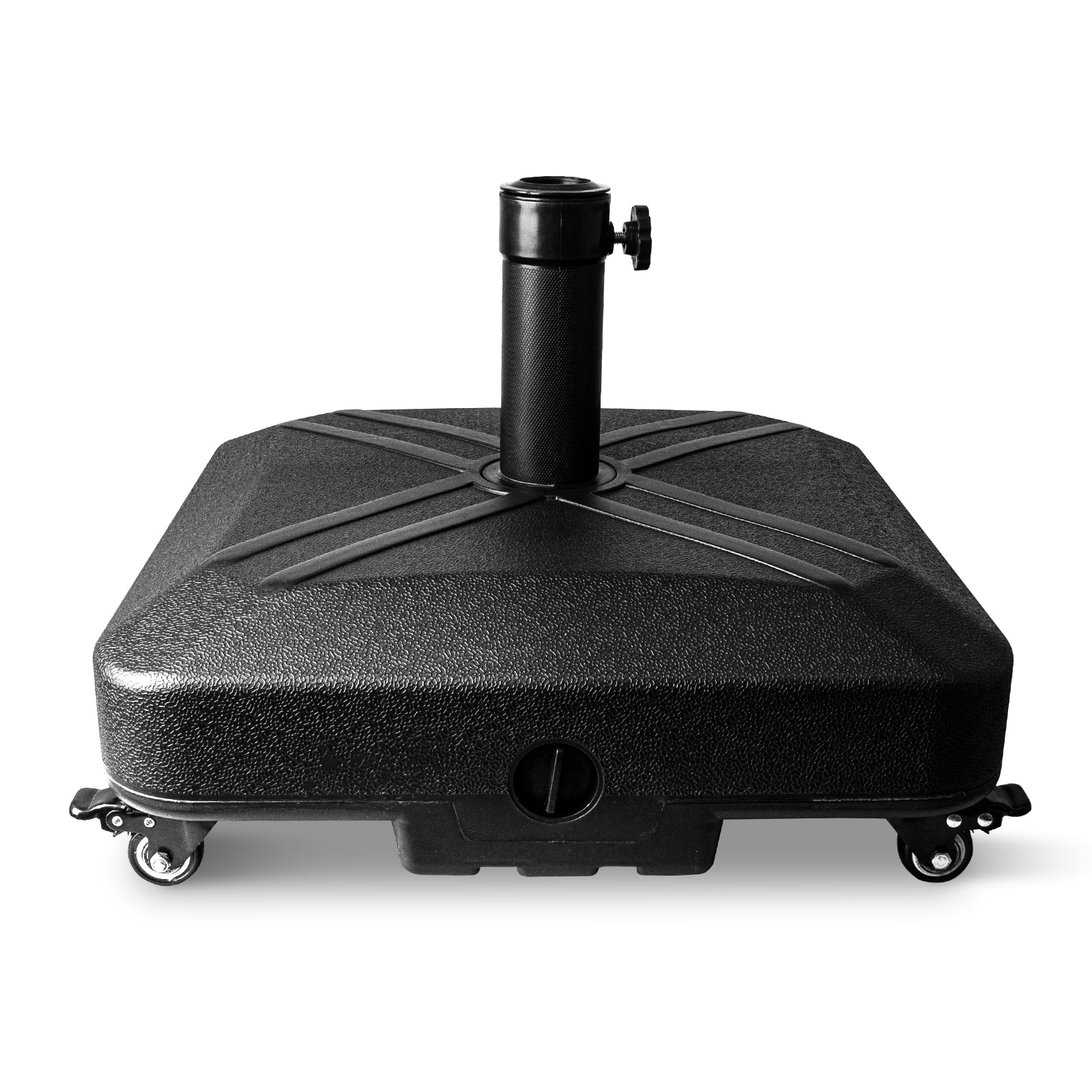 Patio Umbrella Base Heavy Duty with Wheels Square Market Stand for ...