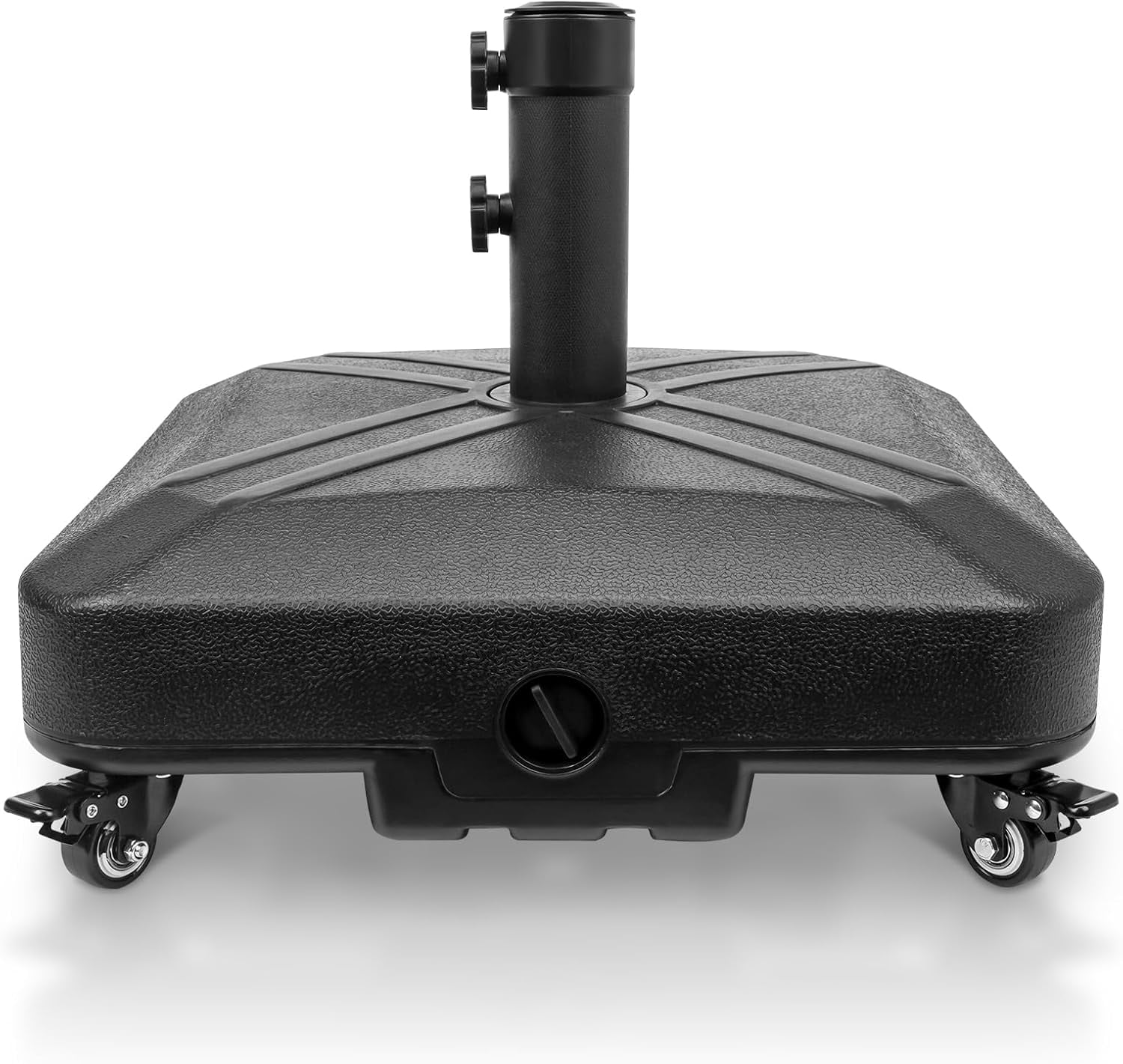 Patio Umbrella Base Heavy Duty with Wheels Square Market Stand for ...