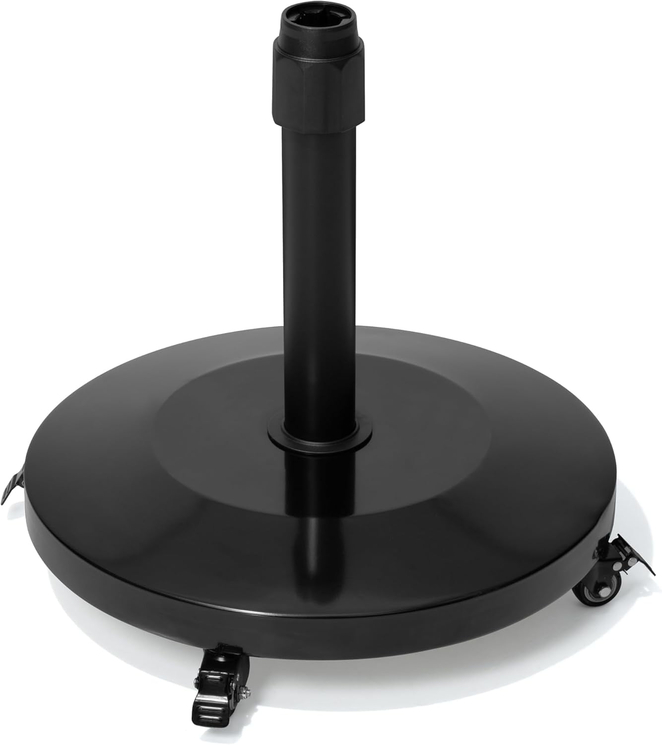 Patio Umbrella Base with 4 Wheels, 55lbs Round Heavy Duty Concrete ...