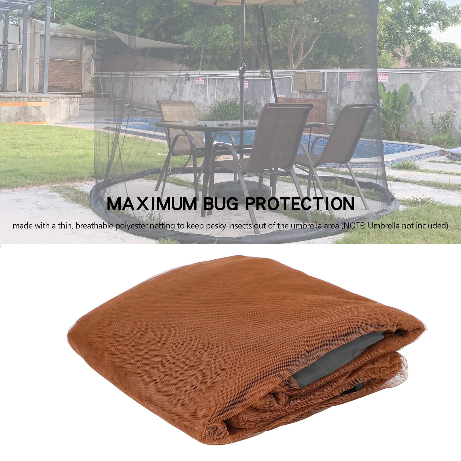 Patio Umbrella Bug Screen W/Zipper Door and Polyester Netting Mosquito ...