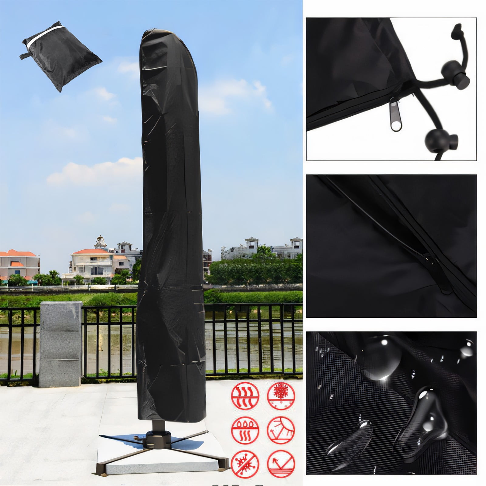 Patio Umbrella Cover Heavy Duty Waterproof UV Blocking Protective ...