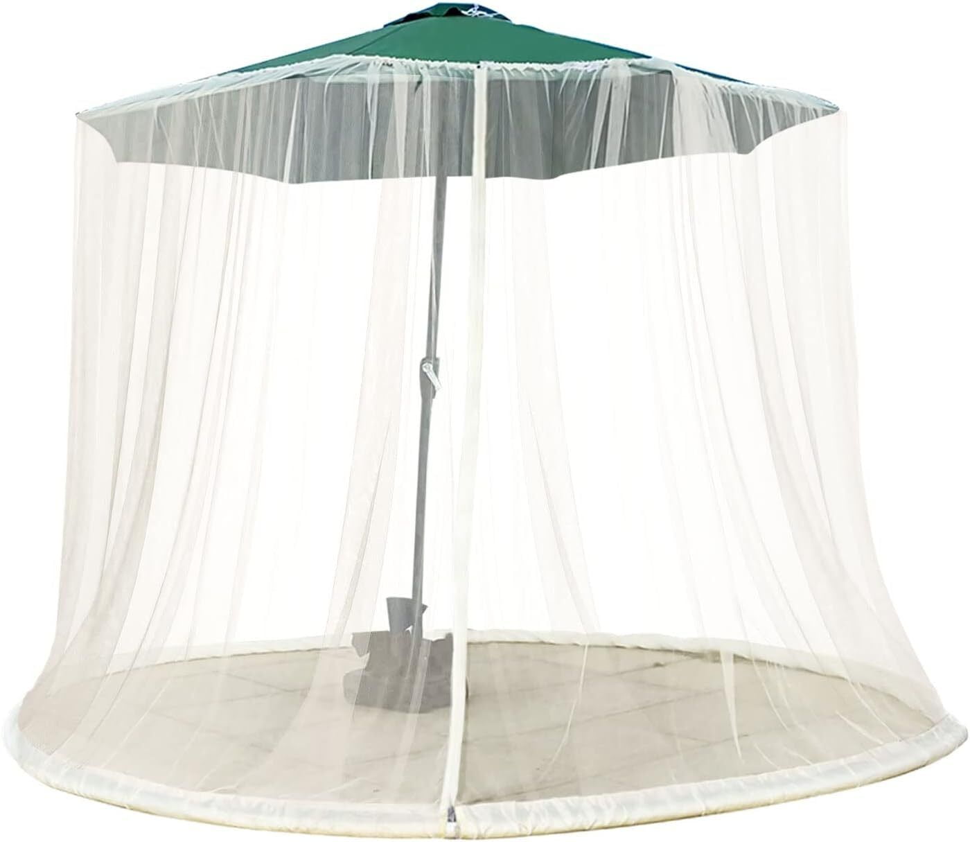 Patio Umbrella Mosquito Outdoor Net Canopy with Zipper Door Rope ...