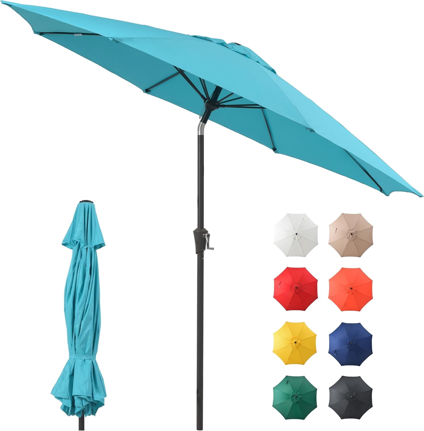Patio Umbrella Outdoor 9FT - Patio Table Umbrella with Push Button Tilt ...