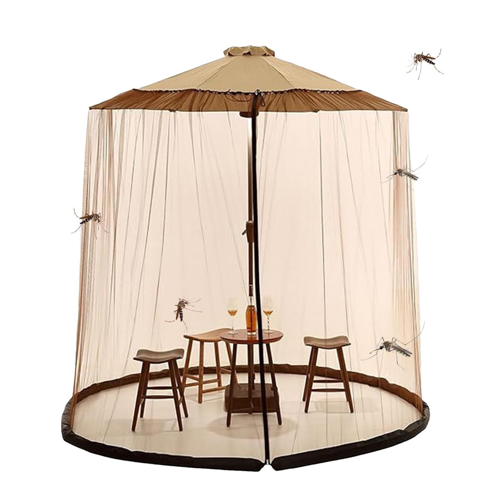 Patio Umbrella Outdoor Table Net, Hanging Mesh Tent, Polyester Light ...