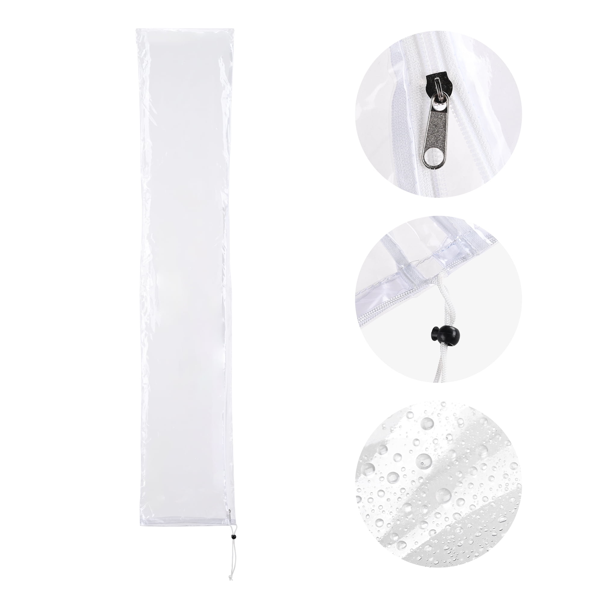 Patio Umbrella Protective Cover Bag Clear PVC w/ Zipper for 8 Ft ...