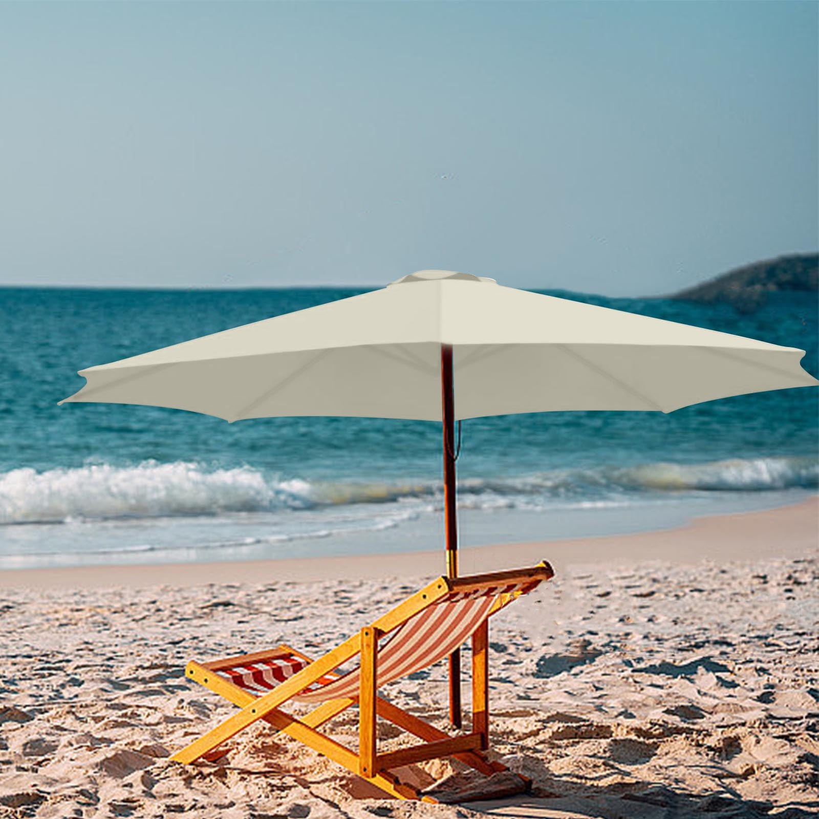 Patio Umbrella Replacement Canopy, 8 Ribs Replacement Umbrella Cloth ...