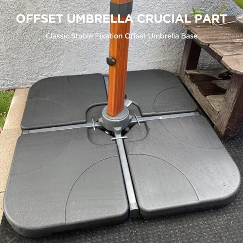 Patio Umbrella Stand Base - 4-Piece 265lbs Outdoor Offset Cantilever ...