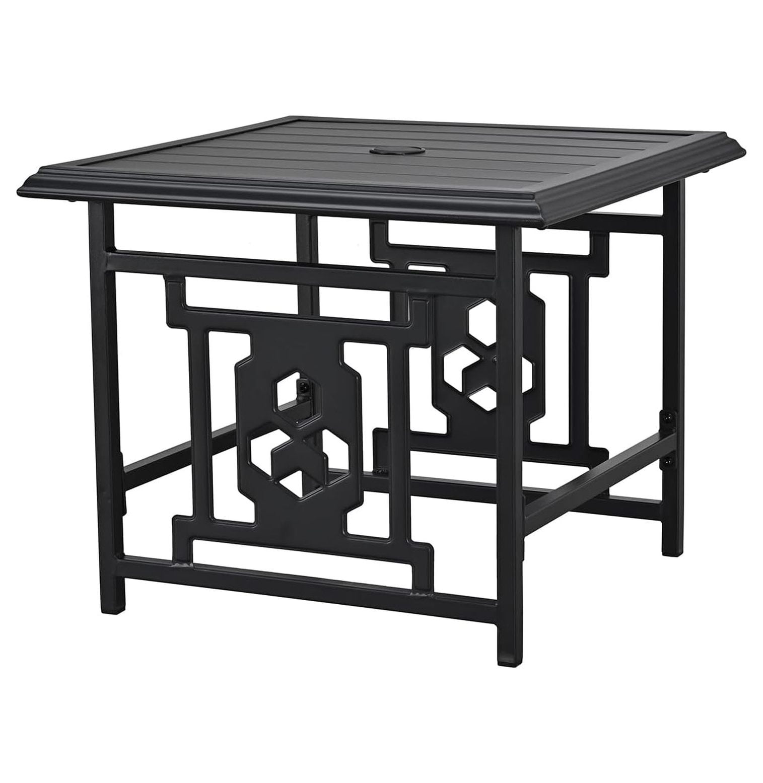 Patio Umbrella Table Stand with Umbrella Hole, Outdoor Table Base Only ...