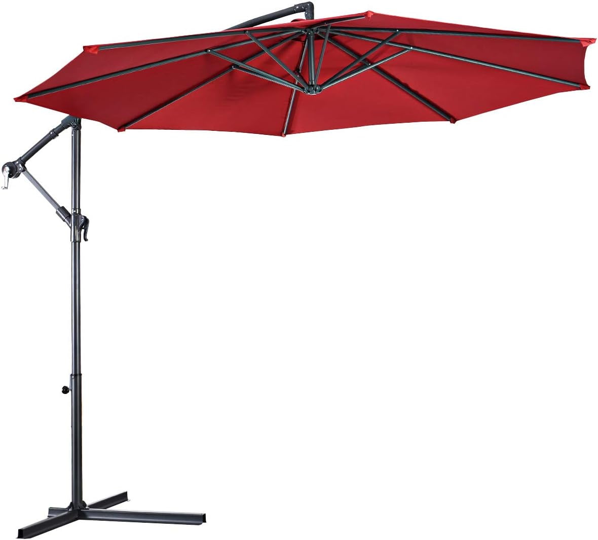 Patio Umbrella offset Umbrella, Outdoor Cantilever Umbrella with Cross ...
