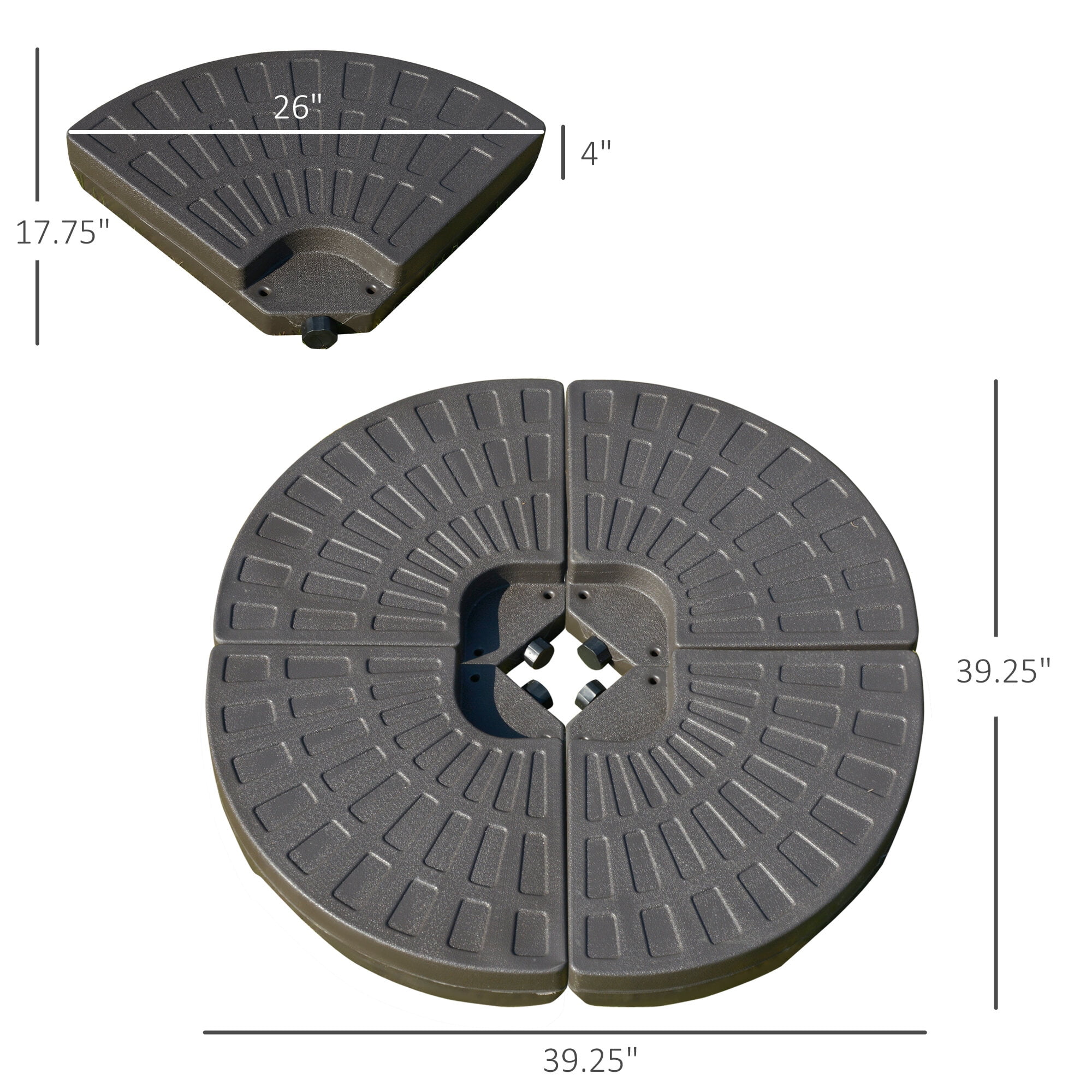 Patio Umbrellas Outsunny 4 Pieces Cantilever Patio Umbrella Base, Fan ...