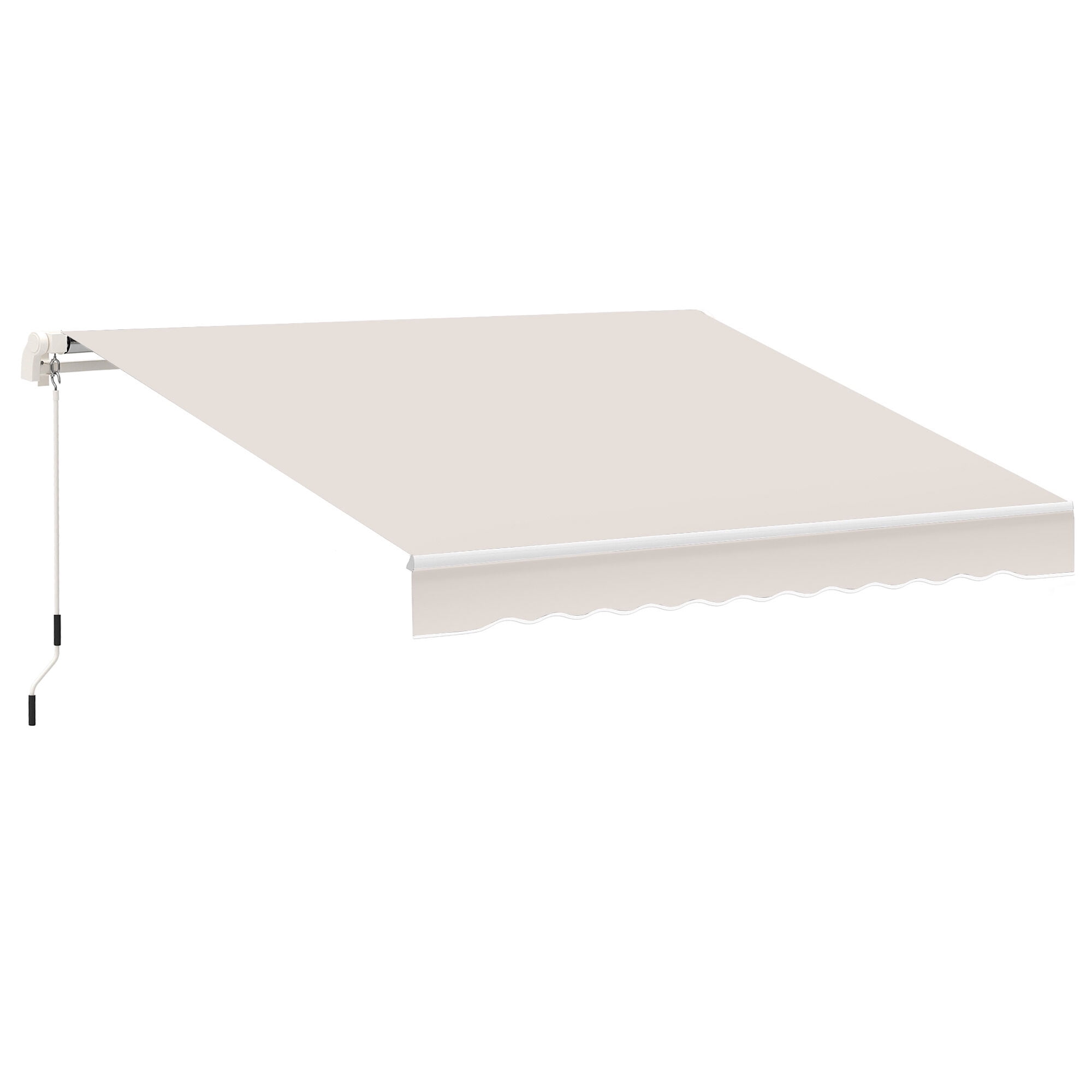 Patio Umbrellas Outsunny 8' x 7' Patio Retractable Awning, Manual ...