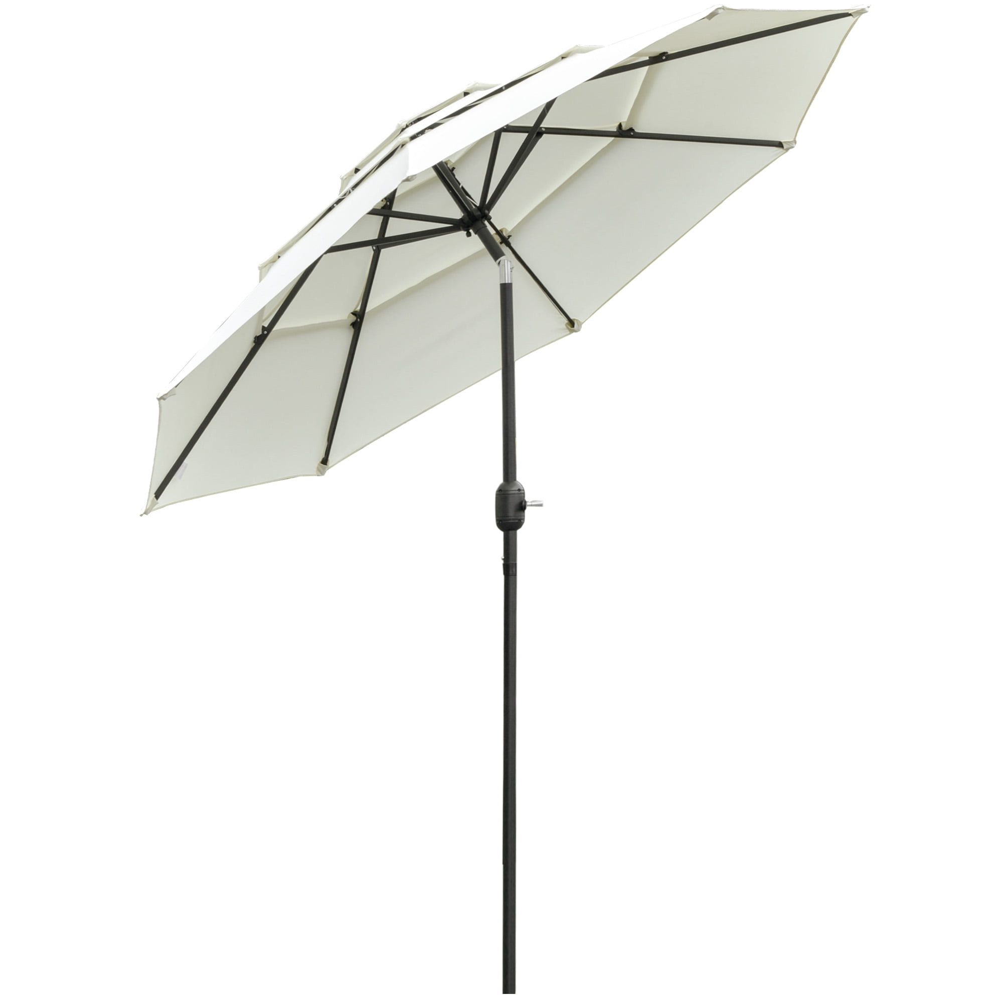Patio Umbrellas Outsunny 9FT 3 Tiers Patio Umbrella Outdoor Market ...