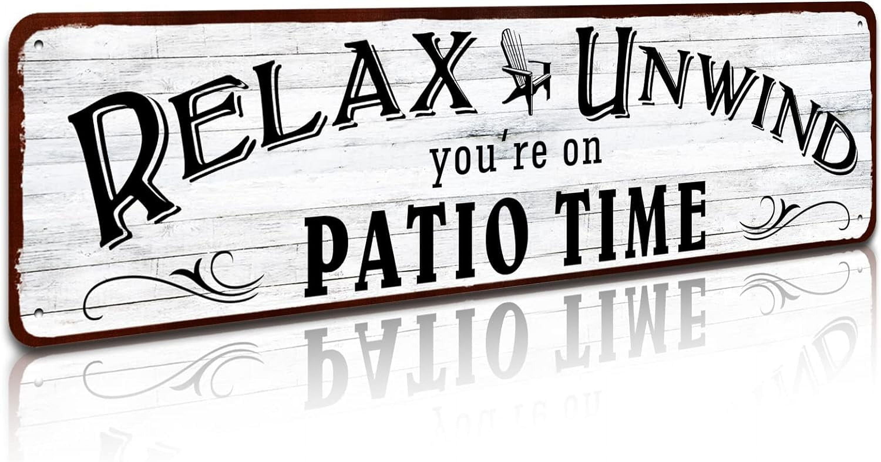 Patio Wall Decor Backyard Patio Signs And Decor Outdoor 4" by 16" Tin ...